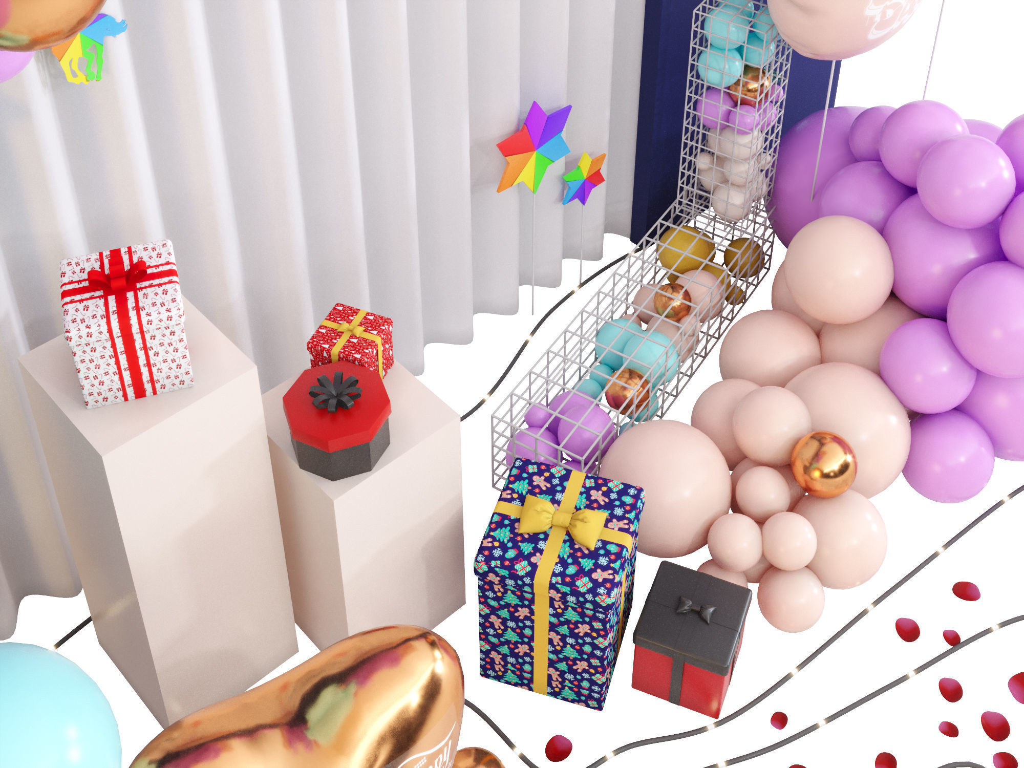 Happy birthday Set 01 3D model | CGTrader