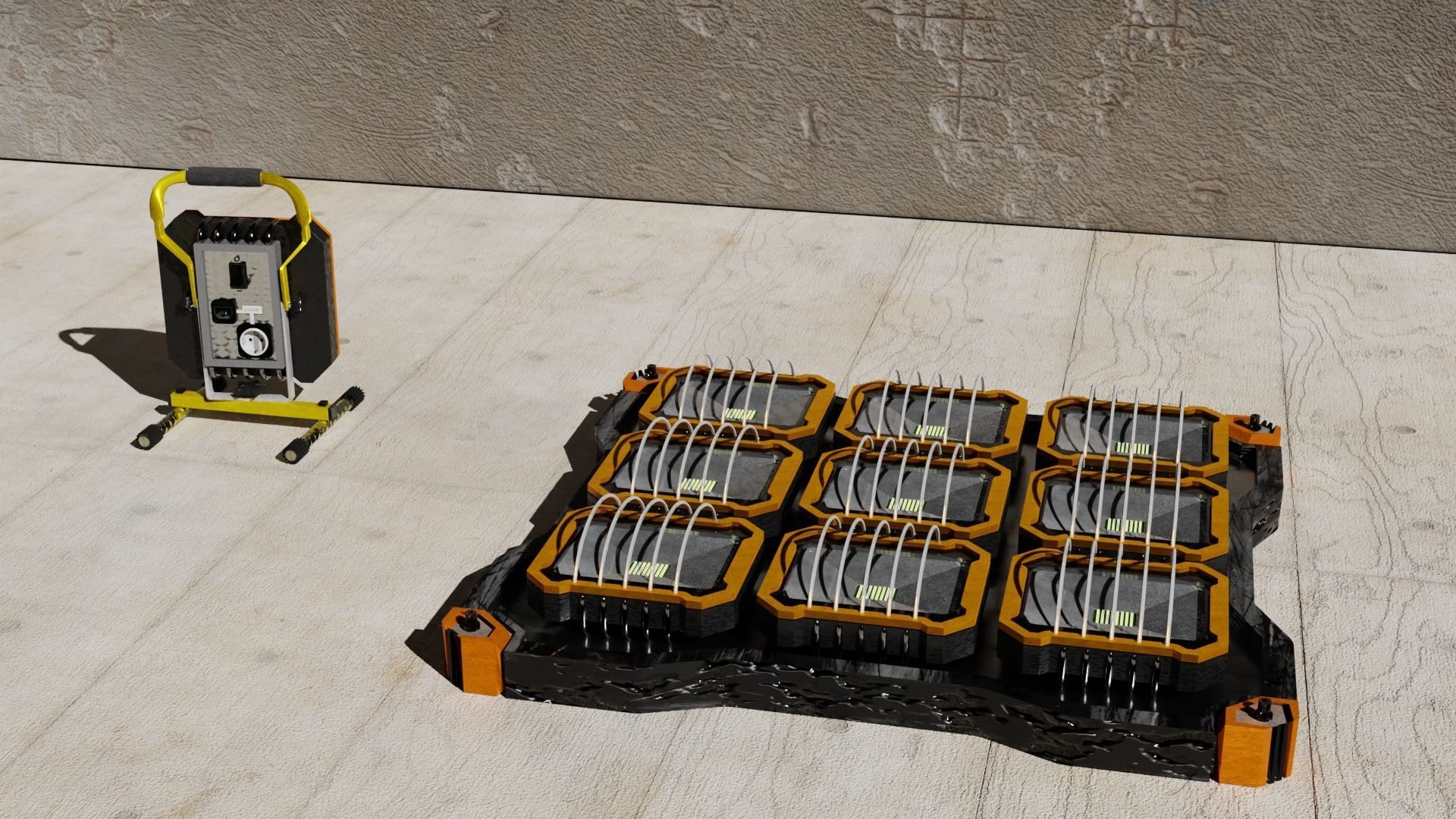 construction spotlight 3D model | CGTrader