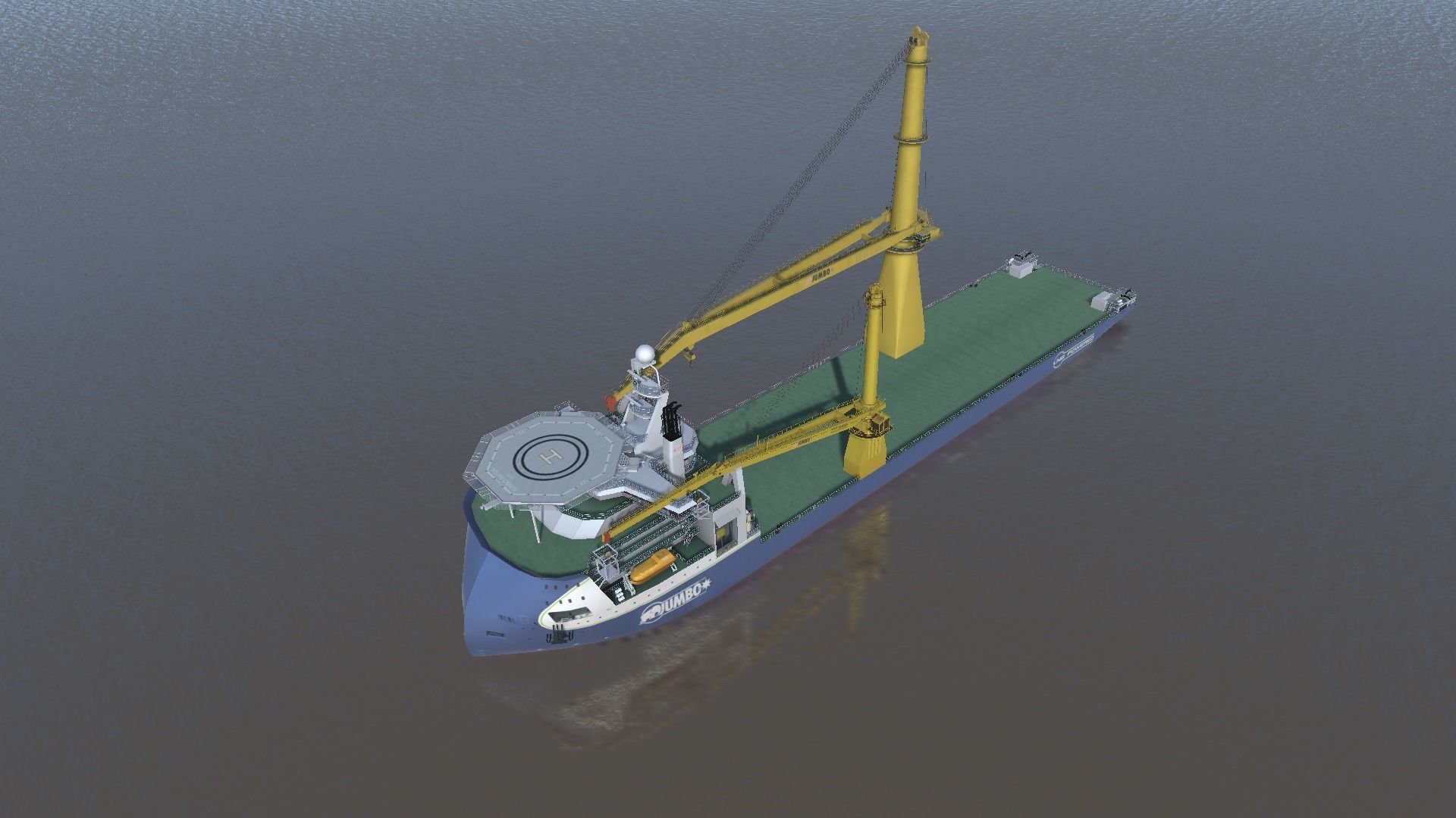 3D model Jumbo heavy lift crane vessel low-poly 3d model VR / AR / low ...