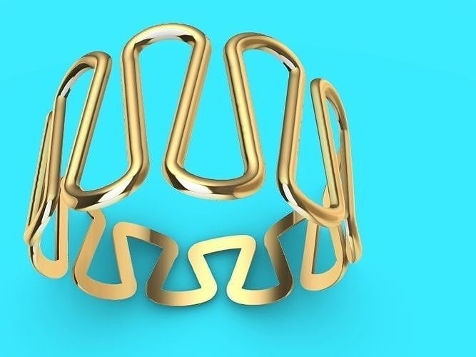 jig jag ruffle ring stl verified 3D model 3D printable | CGTrader
