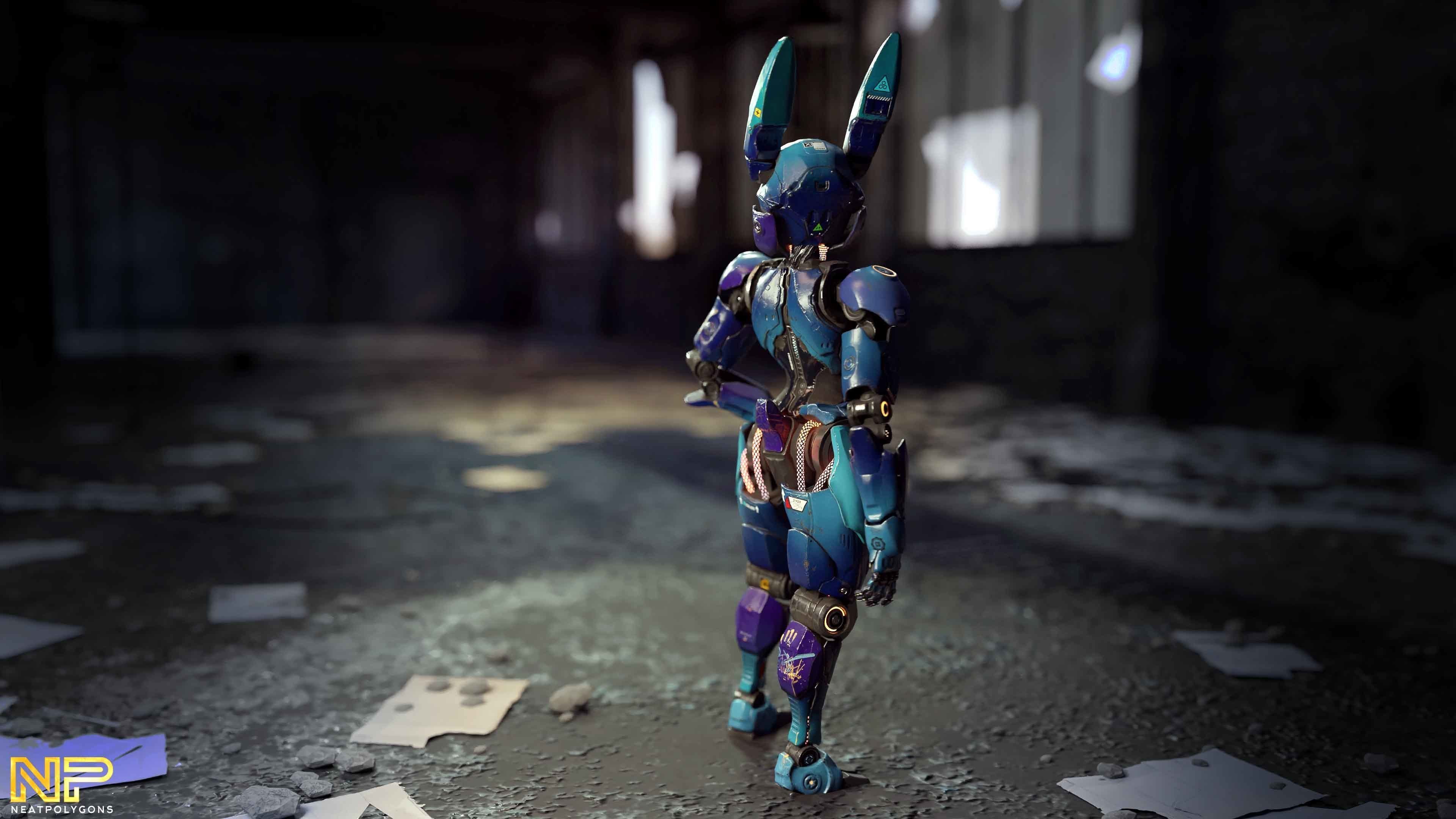 3D model Wabbit Wobot - The antrhopomorphic rabbit SCI-FI ROBOT VR / AR ...