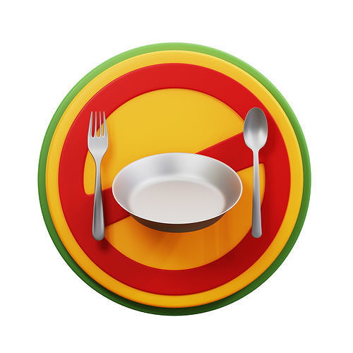 3D model No Fasting Icon VR / AR / low-poly | CGTrader