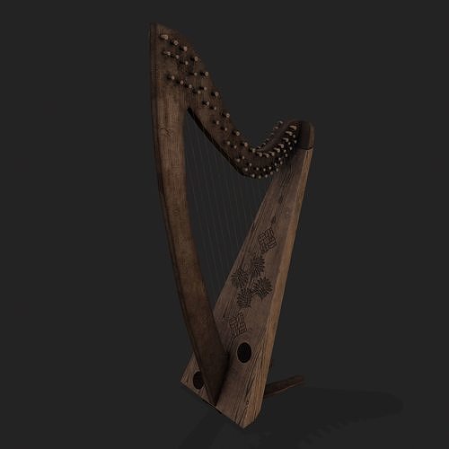 3D model Medieval Harp VR / AR / low-poly | CGTrader