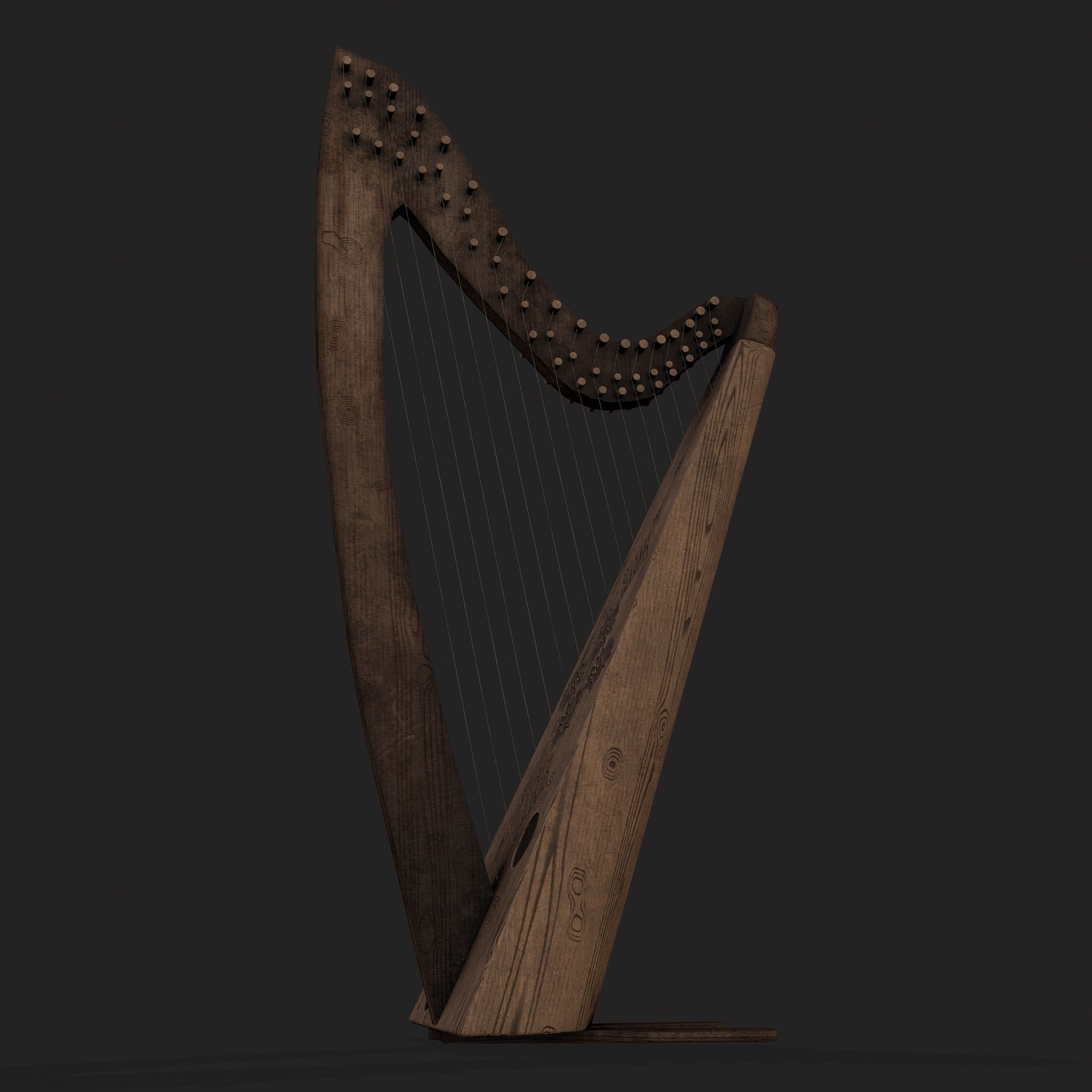 3D model Medieval Harp VR / AR / low-poly | CGTrader
