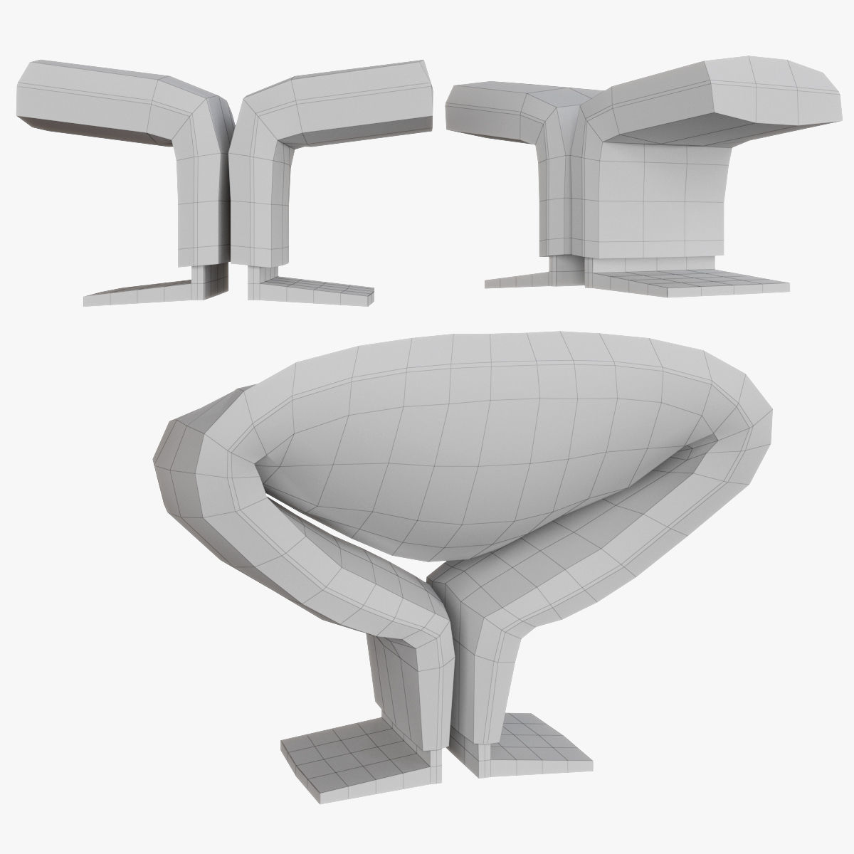 Ribbon chair 3D model | CGTrader