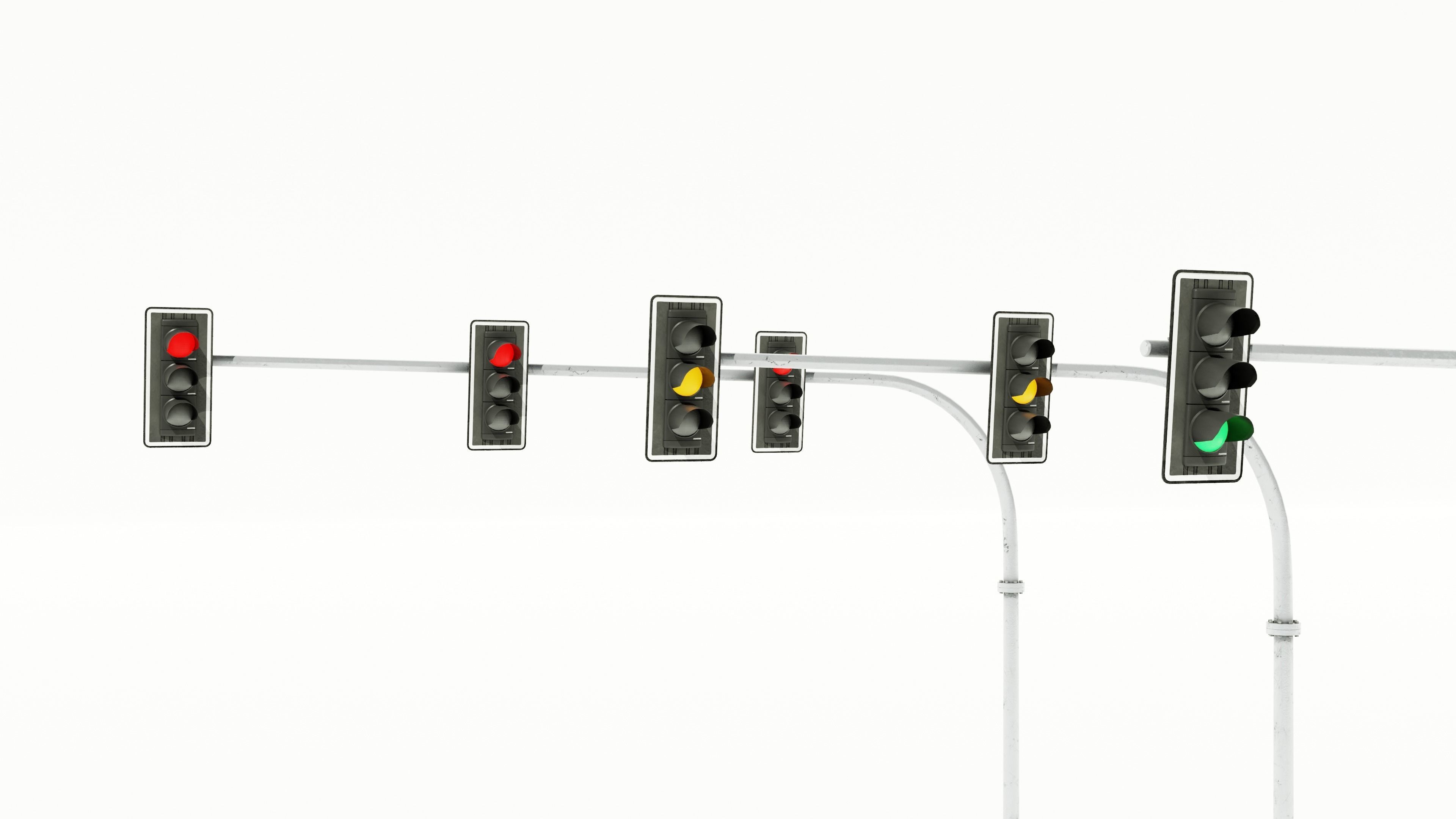 3D model European Traffic Lights PBR Game-ready VR / AR / low-poly ...