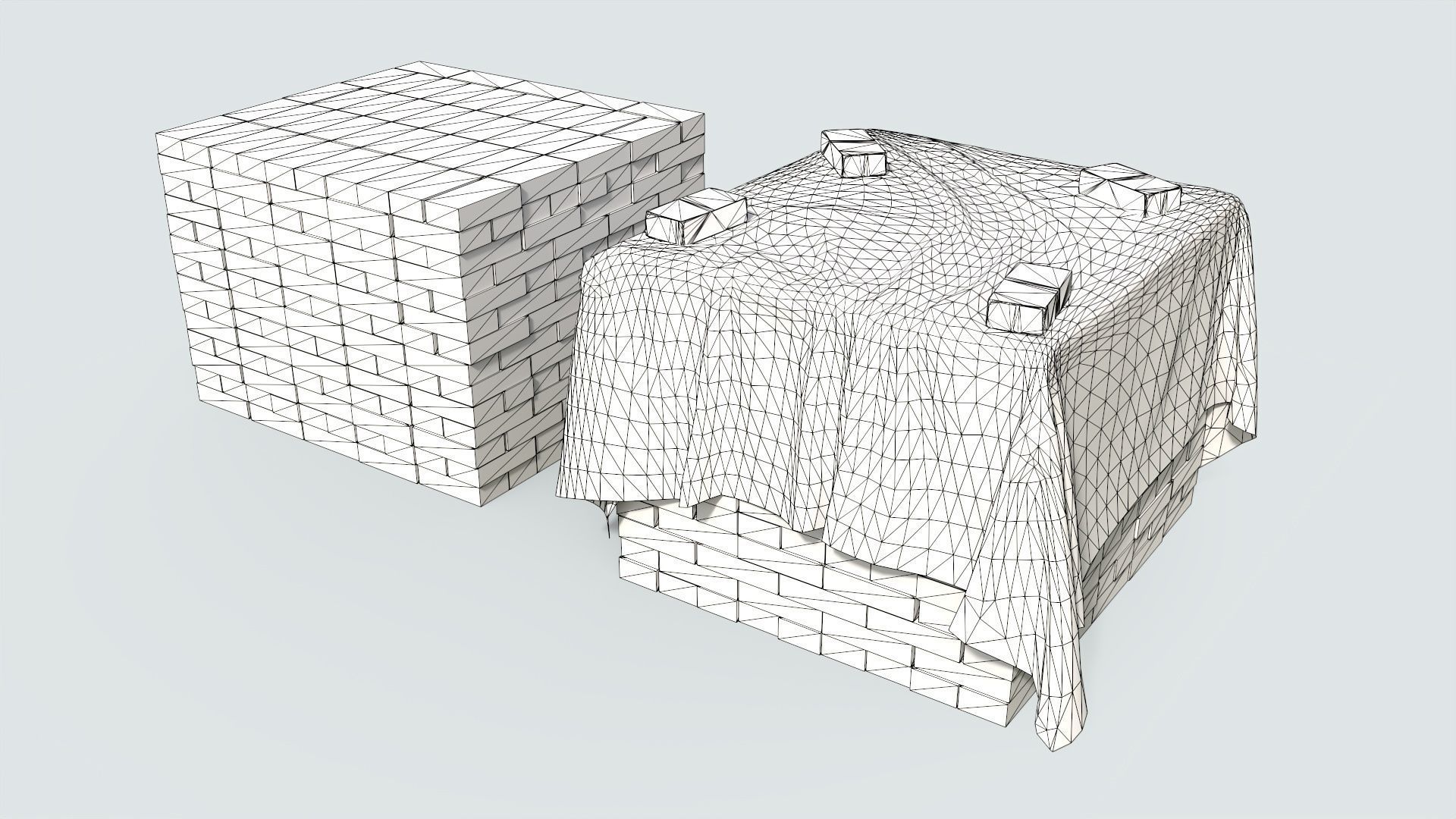 3D model Stack of bricks VR / AR / low-poly | CGTrader
