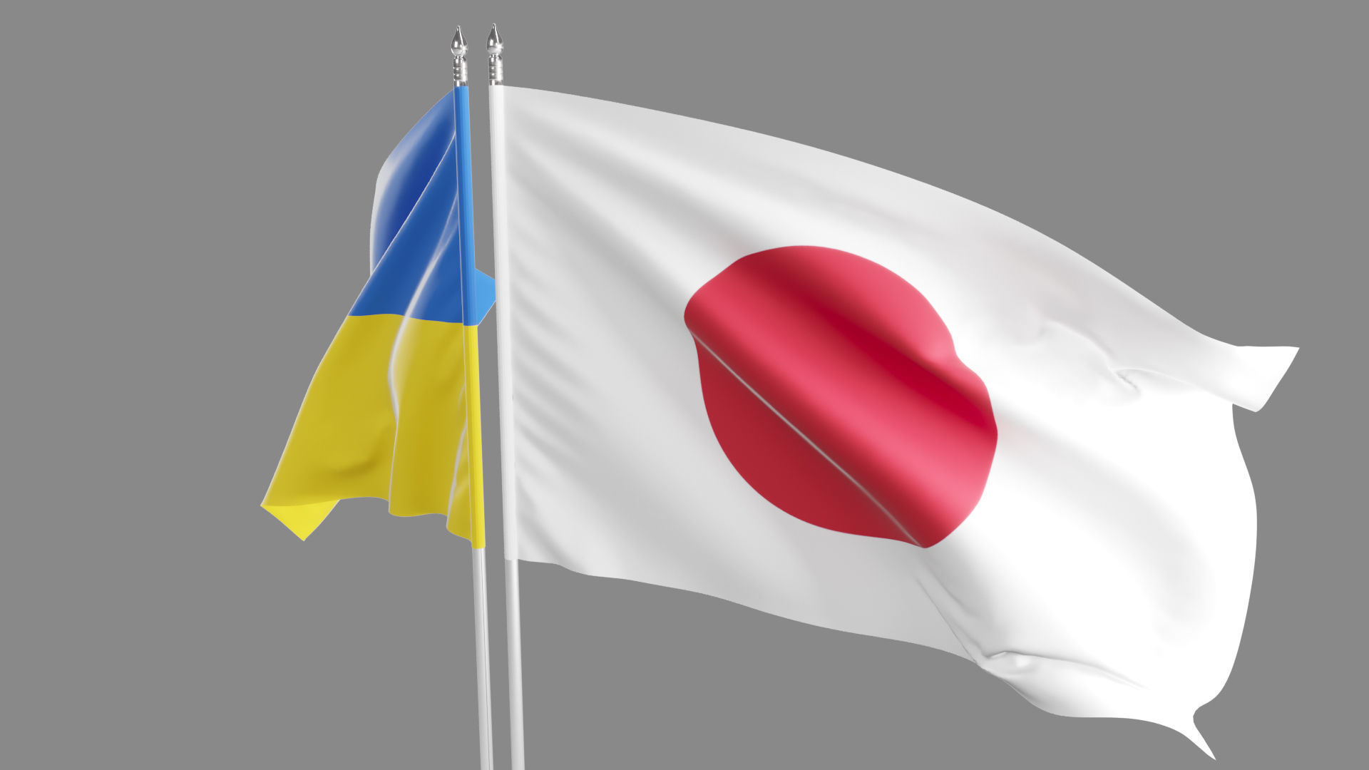 Flag Japan Ukraine Support 3D model | CGTrader