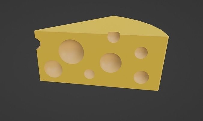 Cheese Low Poly 3D piece of 3D model | CGTrader