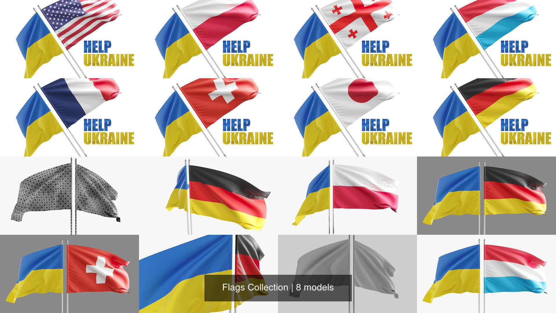 Flags Collection | CGTrader