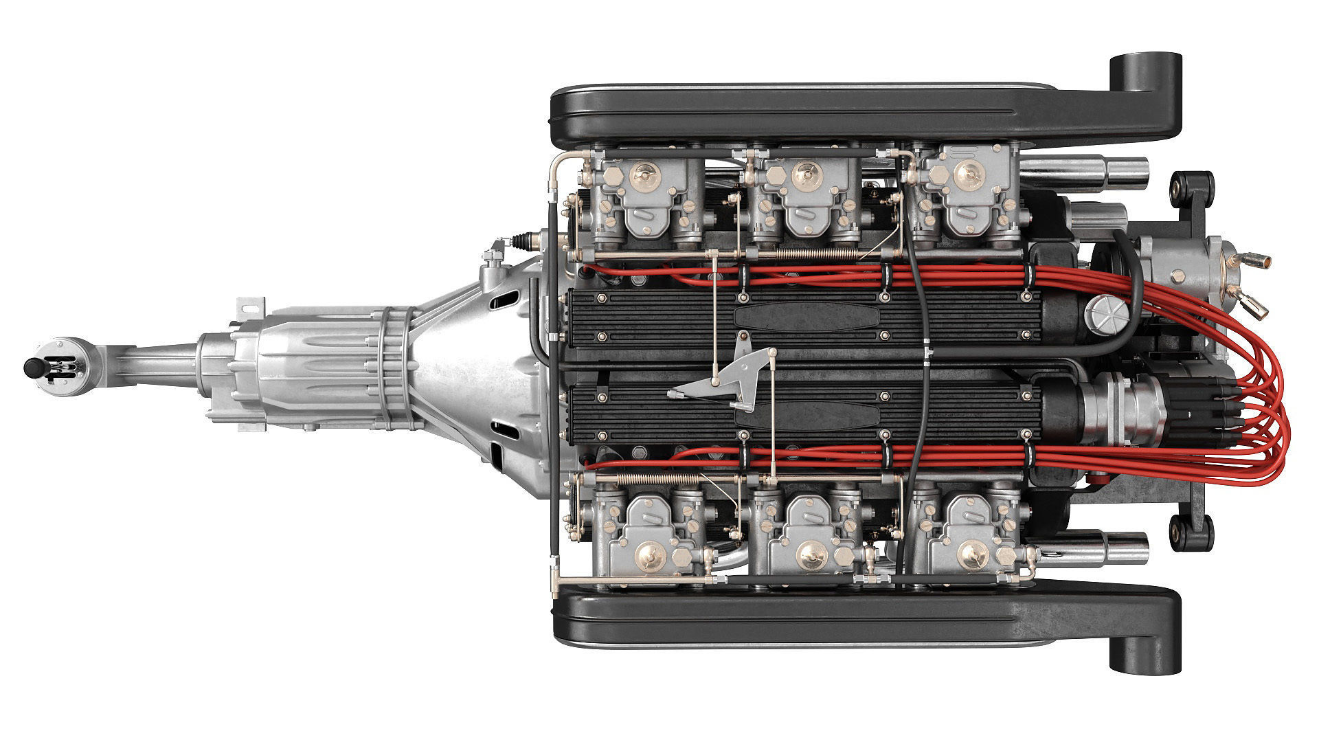 V12 engine with gearbox 3D model | CGTrader