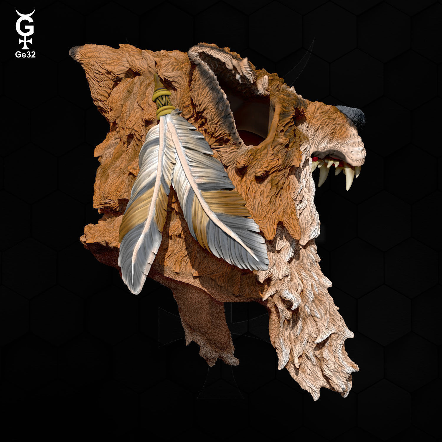 RED WOLF CAT - HELMET 3D model 3D printable | CGTrader