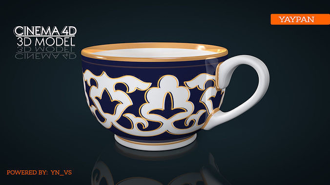 3D model Uzbek milliy paxta gulli chashka VR / AR / low-poly | CGTrader