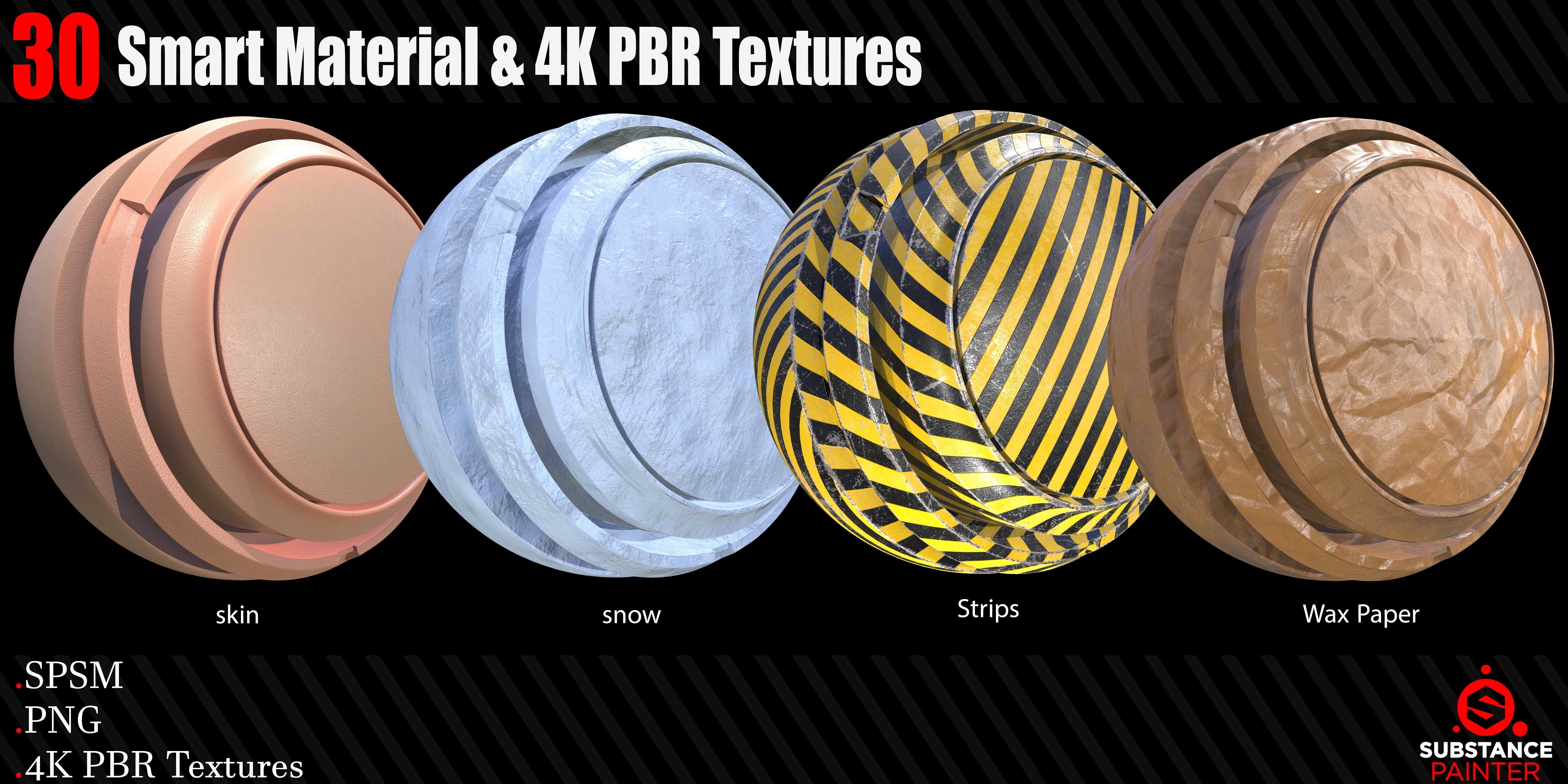 30 High Quality and Procedural Smart Materials 4K PBR Texture0 Texture ...