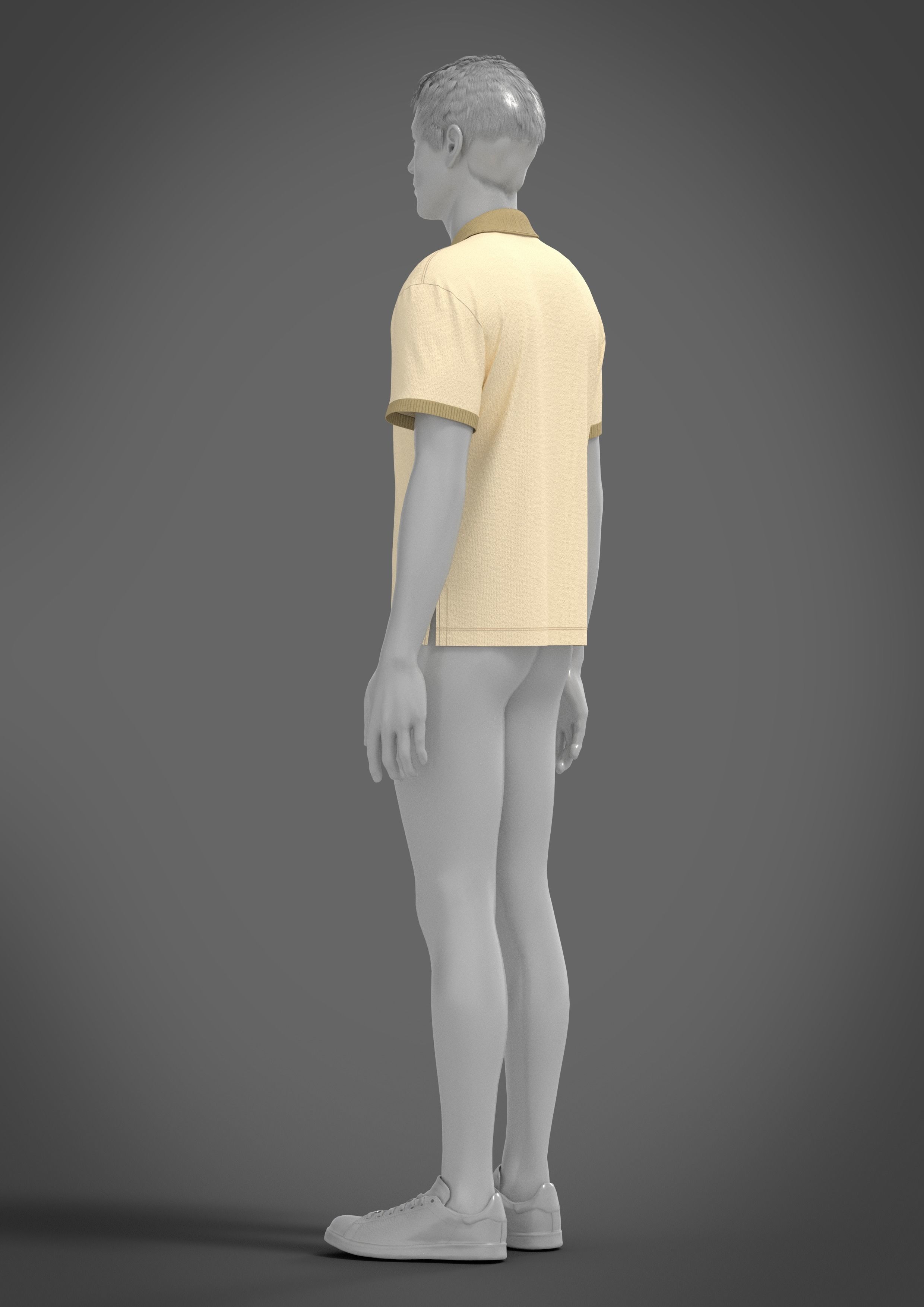 3d model Polo shirt men free 3D model rigged | CGTrader
