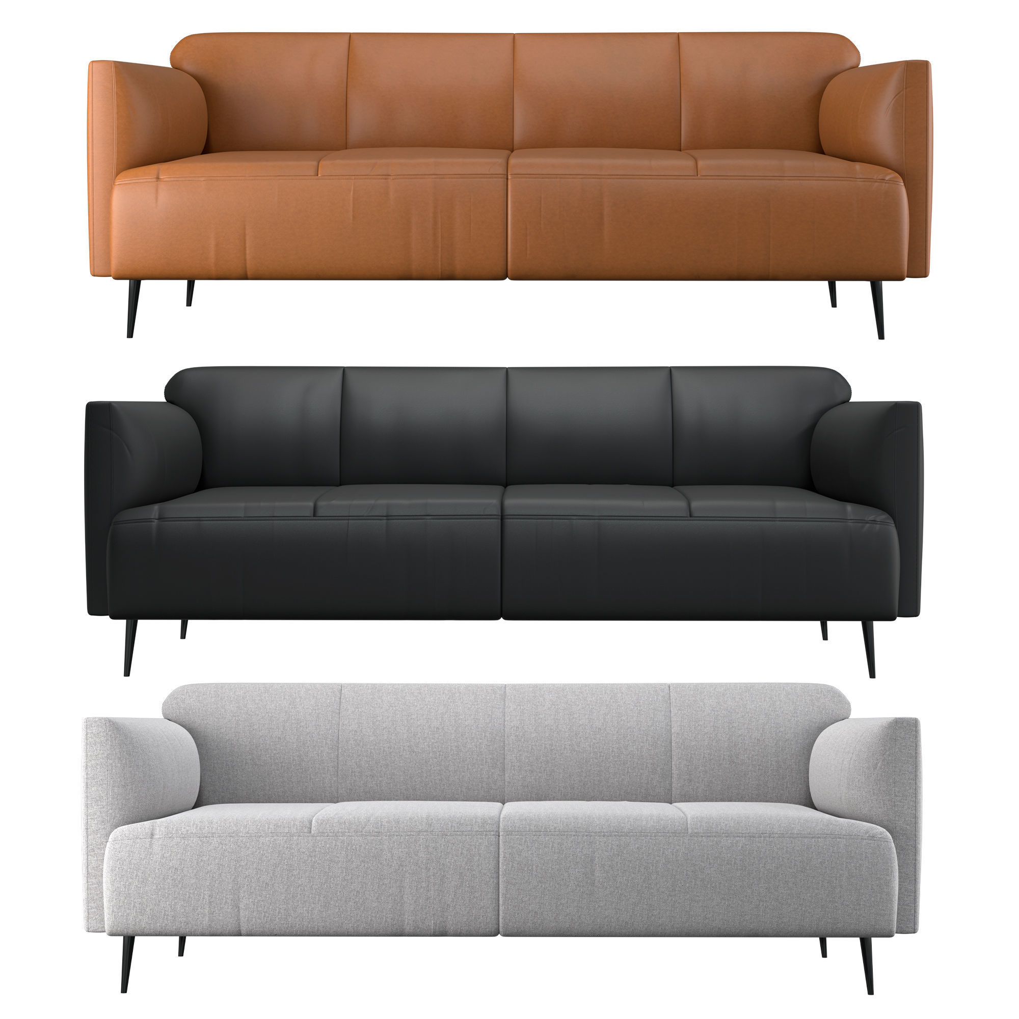 Sofa leather and fabric - Modena 3D model | CGTrader