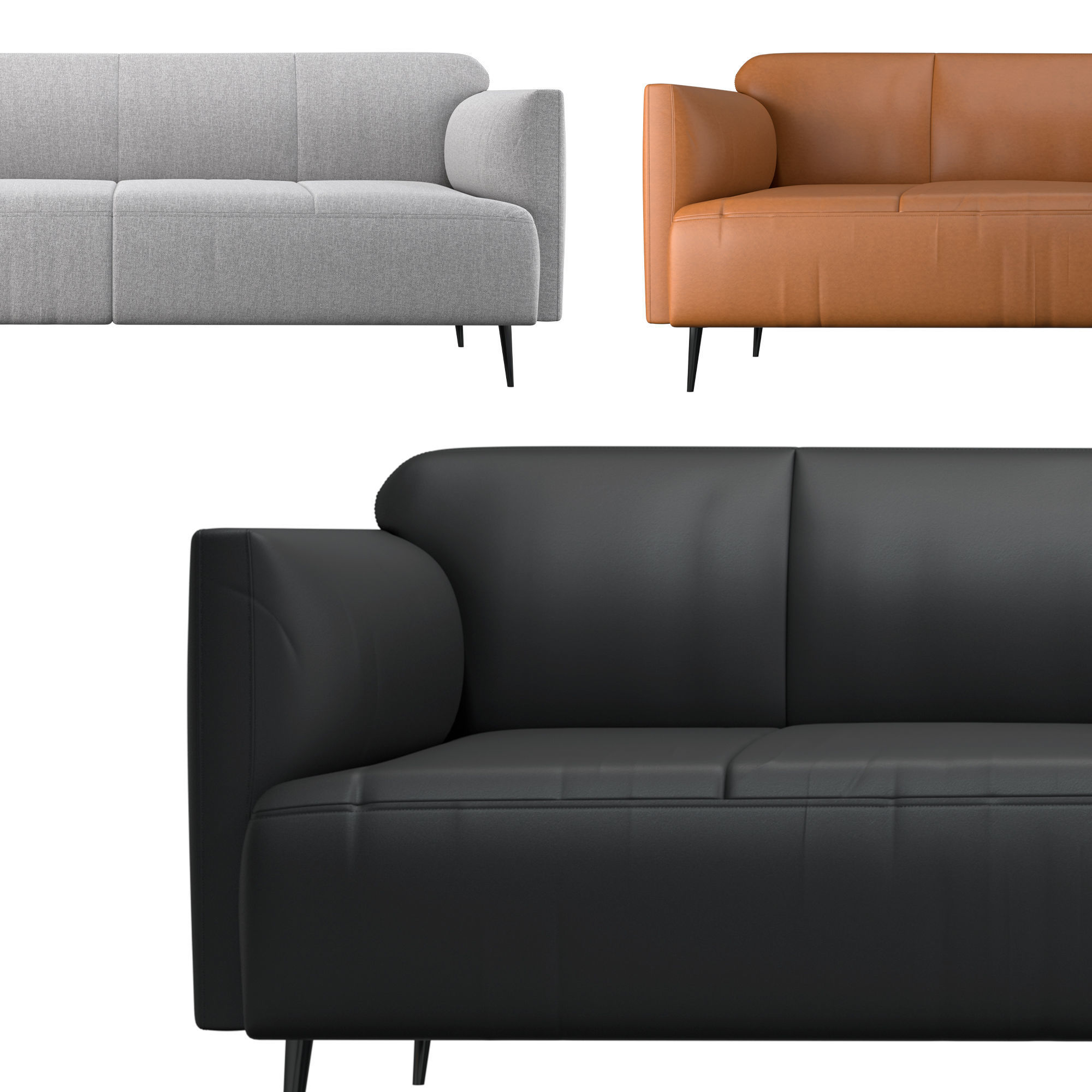 Sofa leather and fabric - Modena 3D model | CGTrader