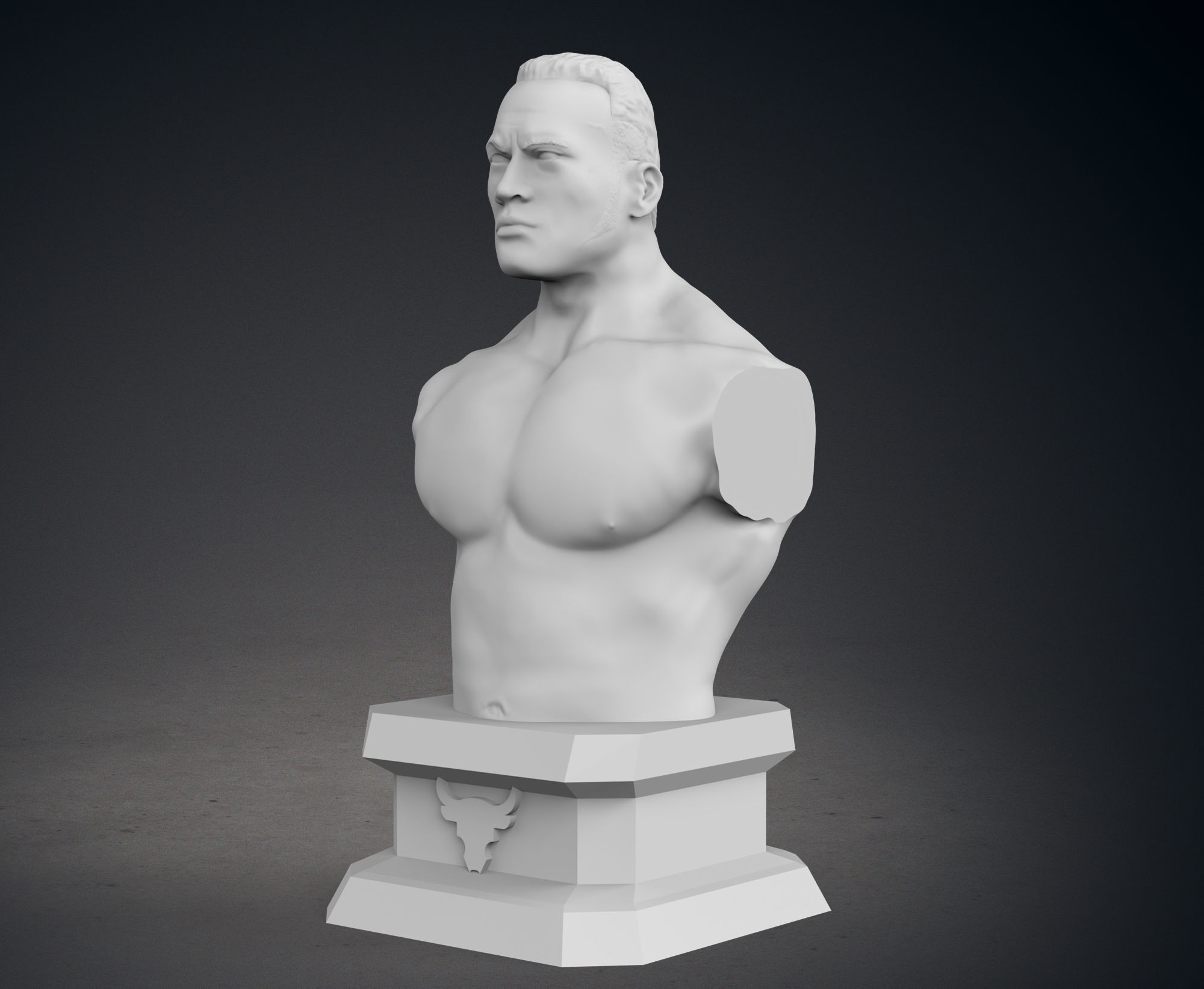 Classic WWE Pack Busts - The Rock - Triple H - Brock Lesnar 3D model 3D ...