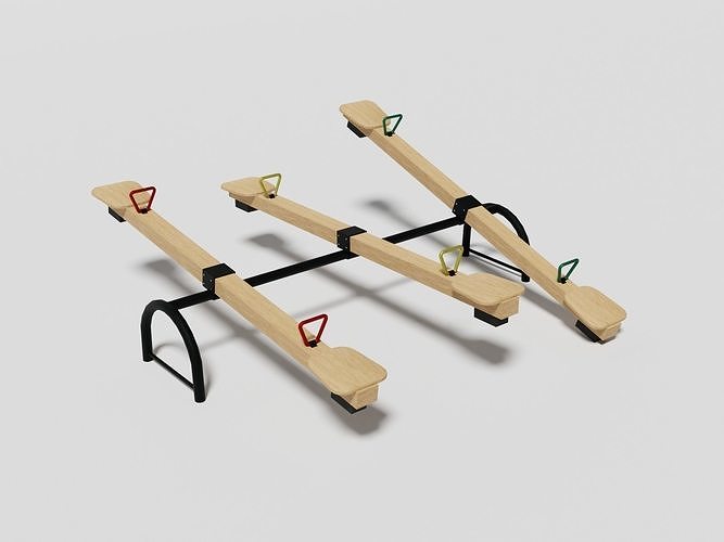 3D model Playground Wooden See-Saw VR / AR / low-poly | CGTrader