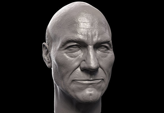 Patrick Stewart Head 3D model 3D printable | CGTrader
