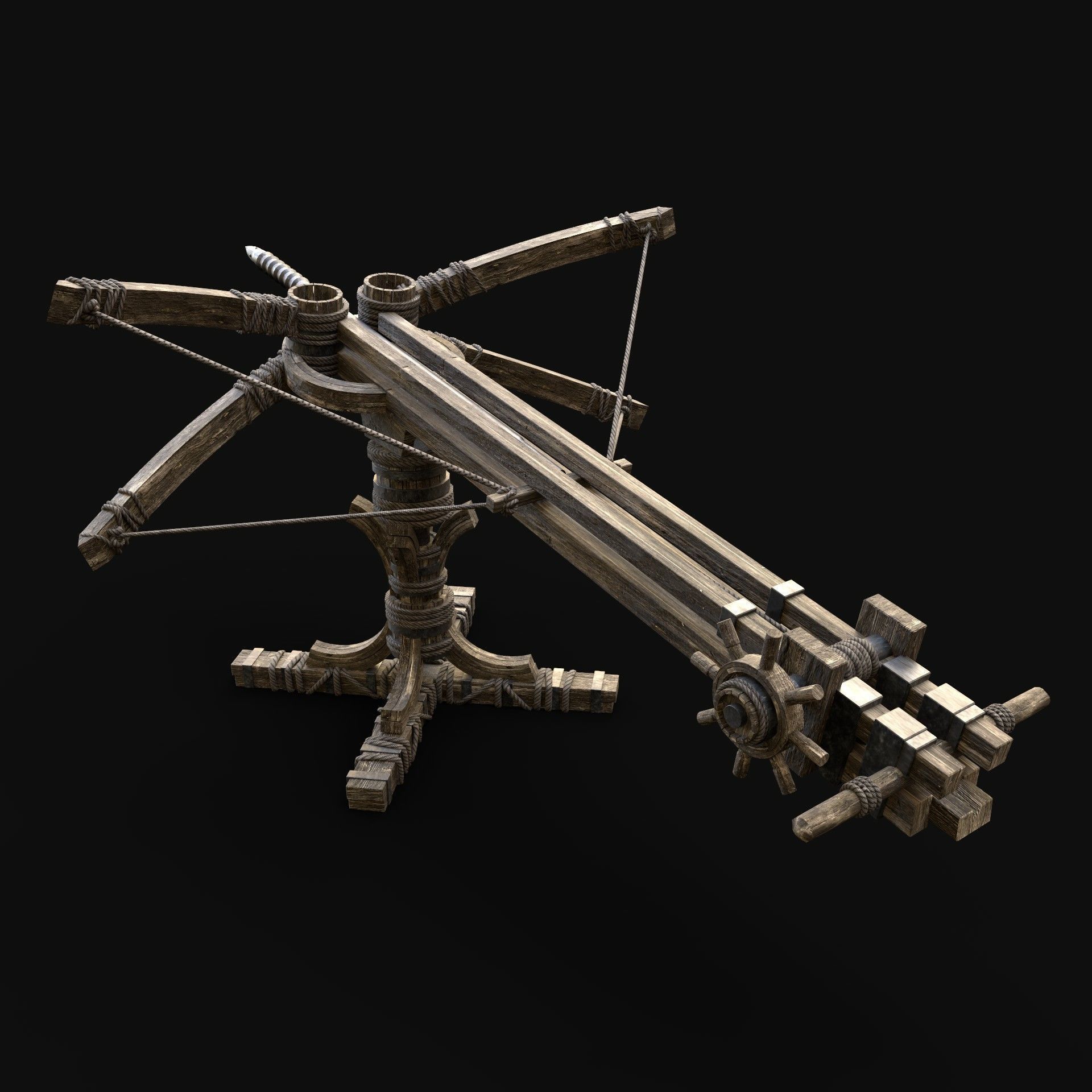 3D model BALLISTA PROJECTILE LAUNCHER WAR MACHINE MEDIEVAL SIEGE ENGINE ...
