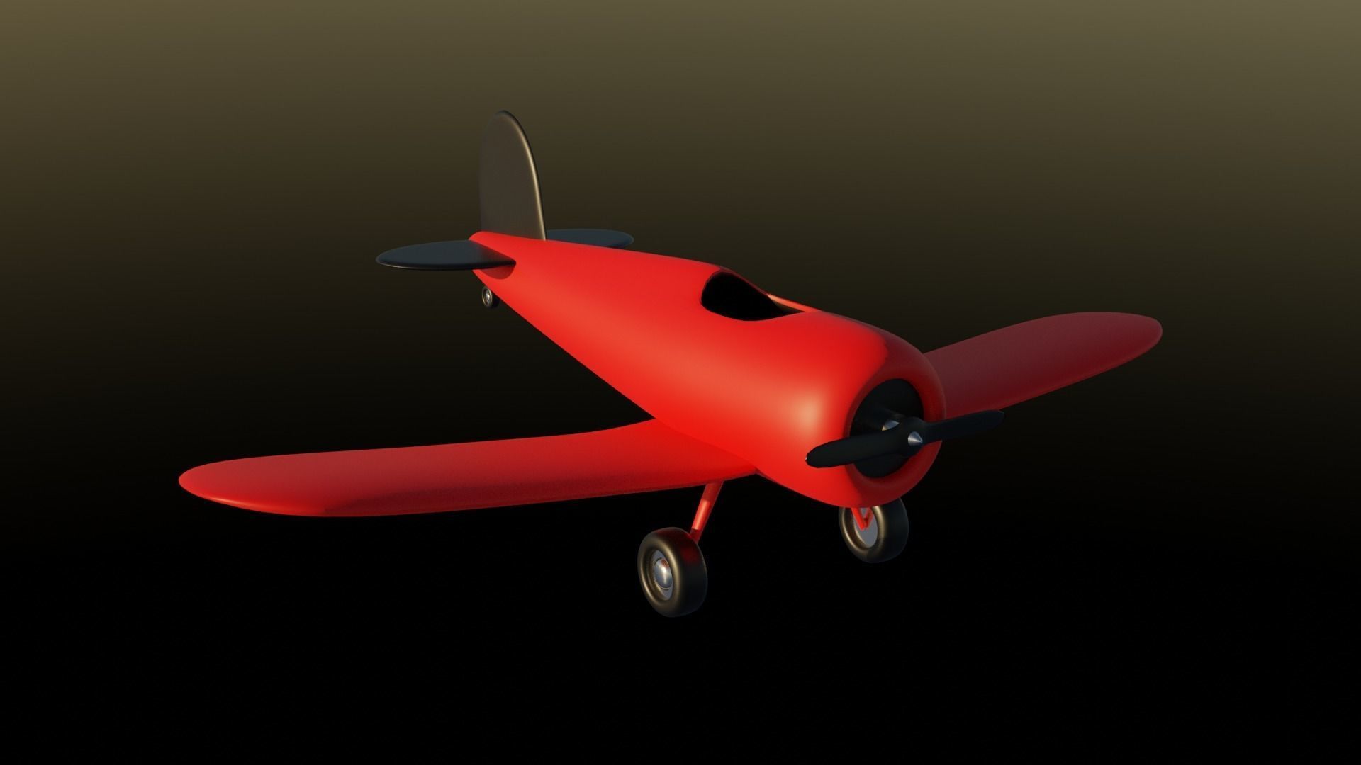 3D model Red airplane single seater VR / AR / low-poly | CGTrader