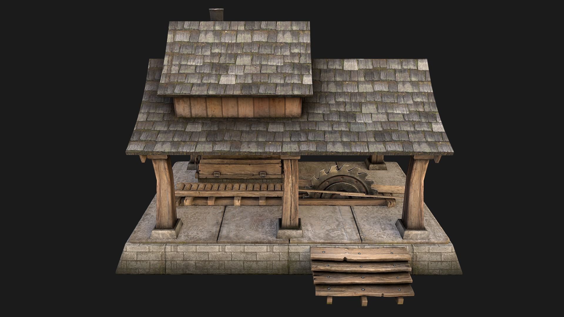 3D model Sawmill and Warehouse VR / AR / low-poly | CGTrader