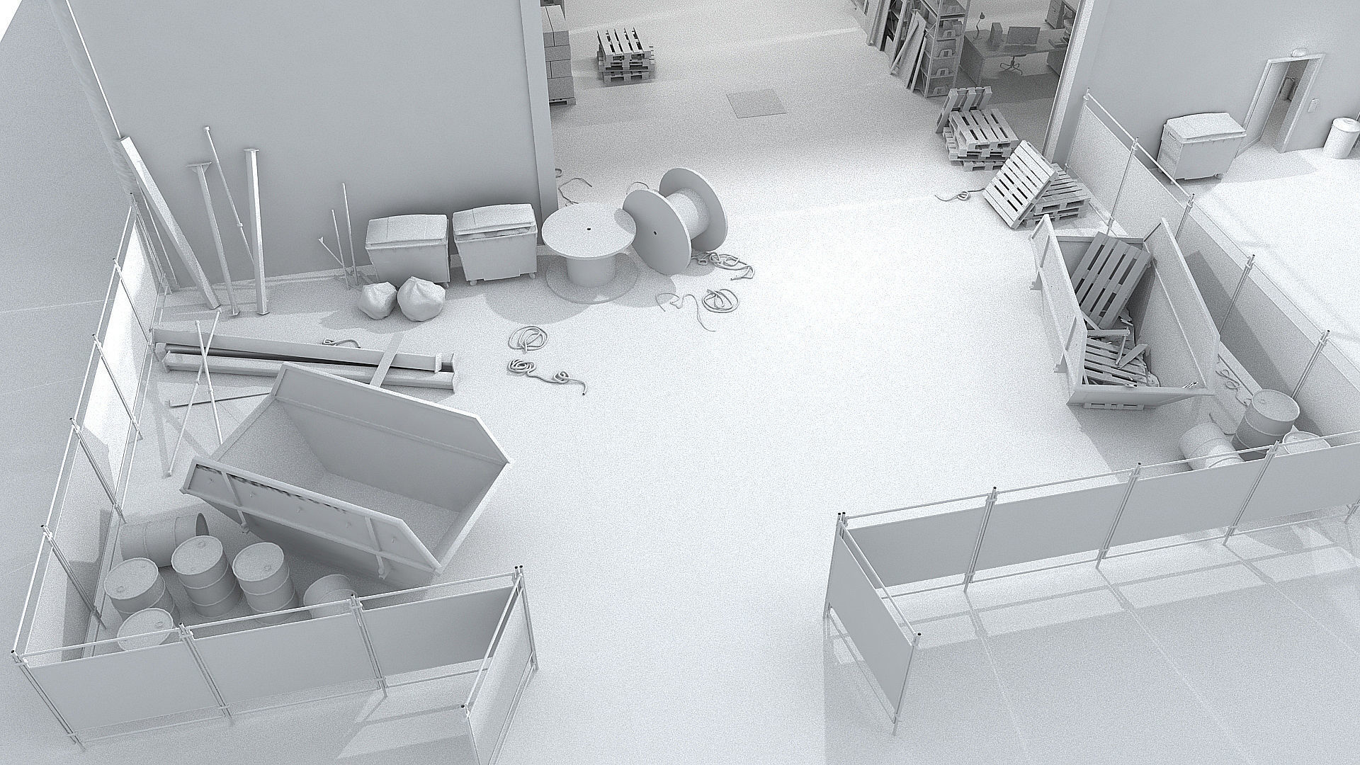 Stylised logistics and storage warehouse 3D model | CGTrader