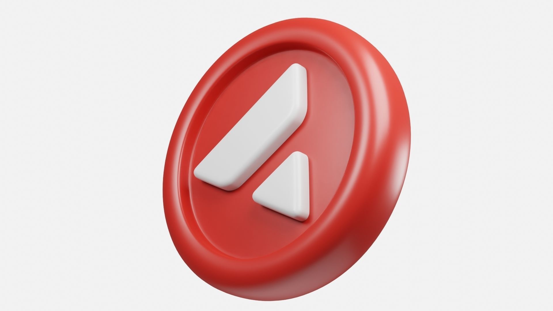 Avalanche or AVAX Red Crypto Coin with cartoon style 3D model | CGTrader