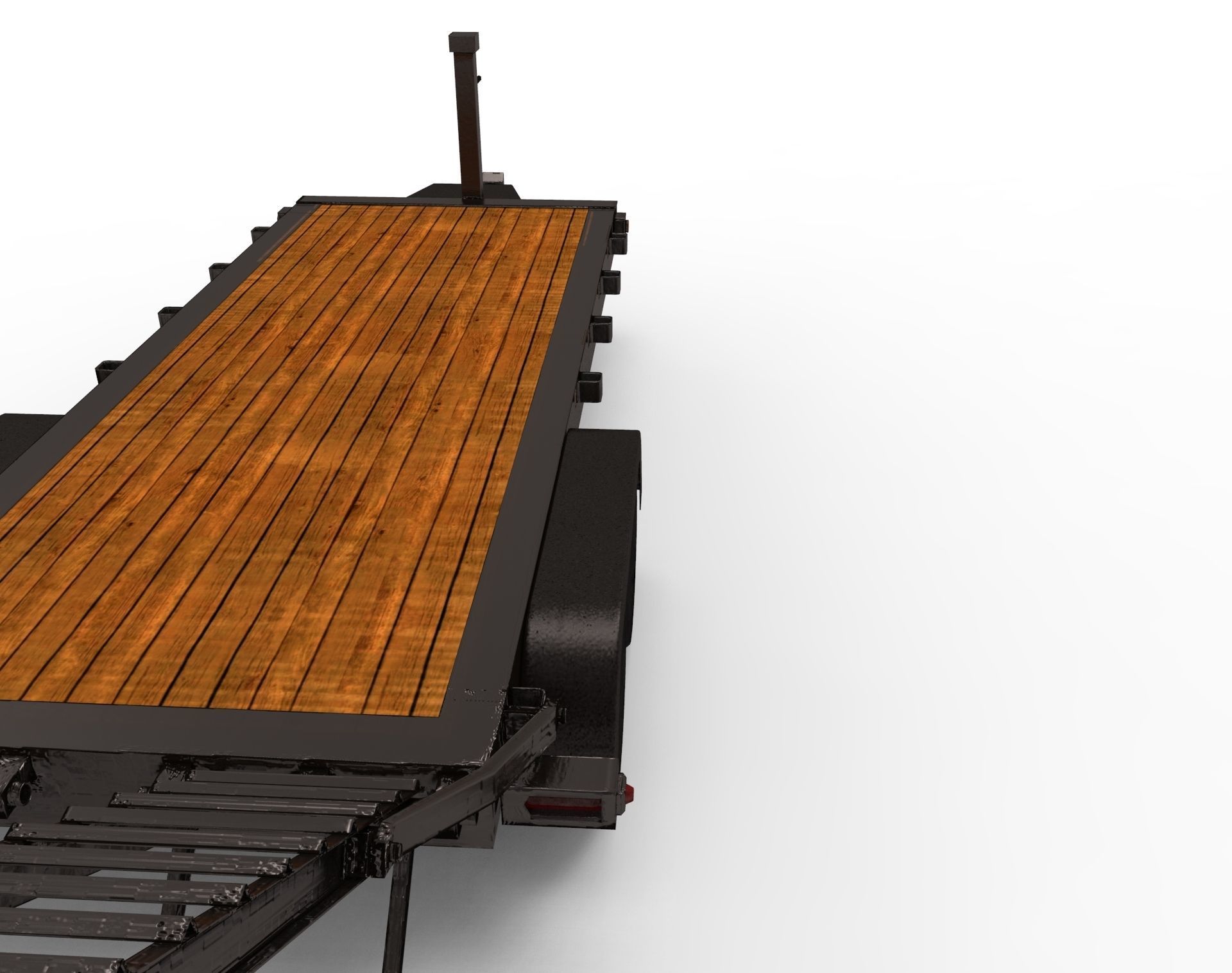 3D model 12000 GVWR Standard Wood Floor Equipment Trailer VR / AR / low ...