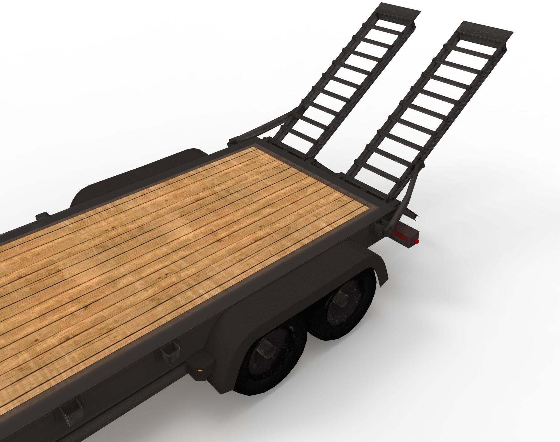3D model 12000 GVWR Standard Wood Floor Equipment Trailer VR / AR / low ...