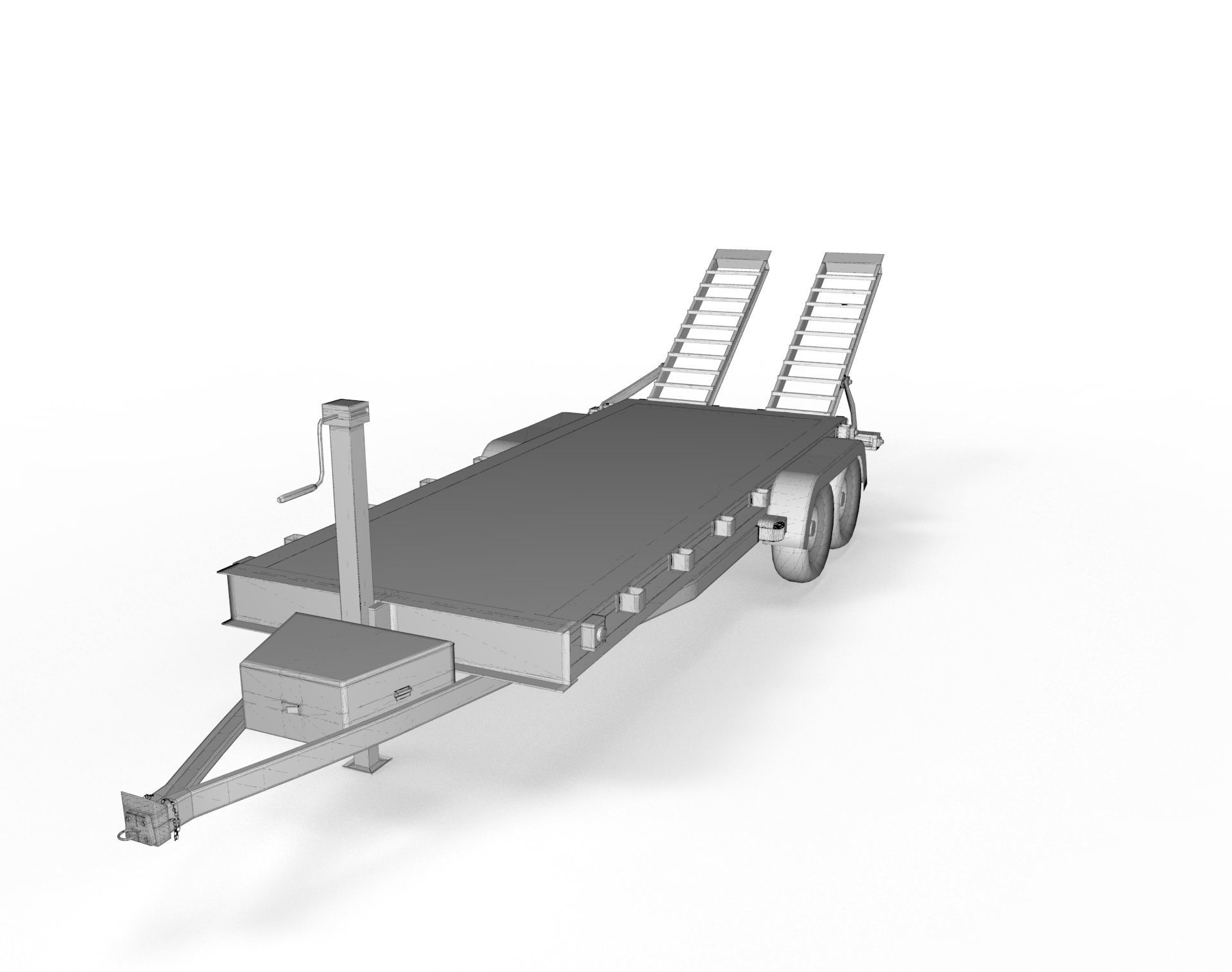 3D model 12000 GVWR Standard Wood Floor Equipment Trailer VR / AR / low ...