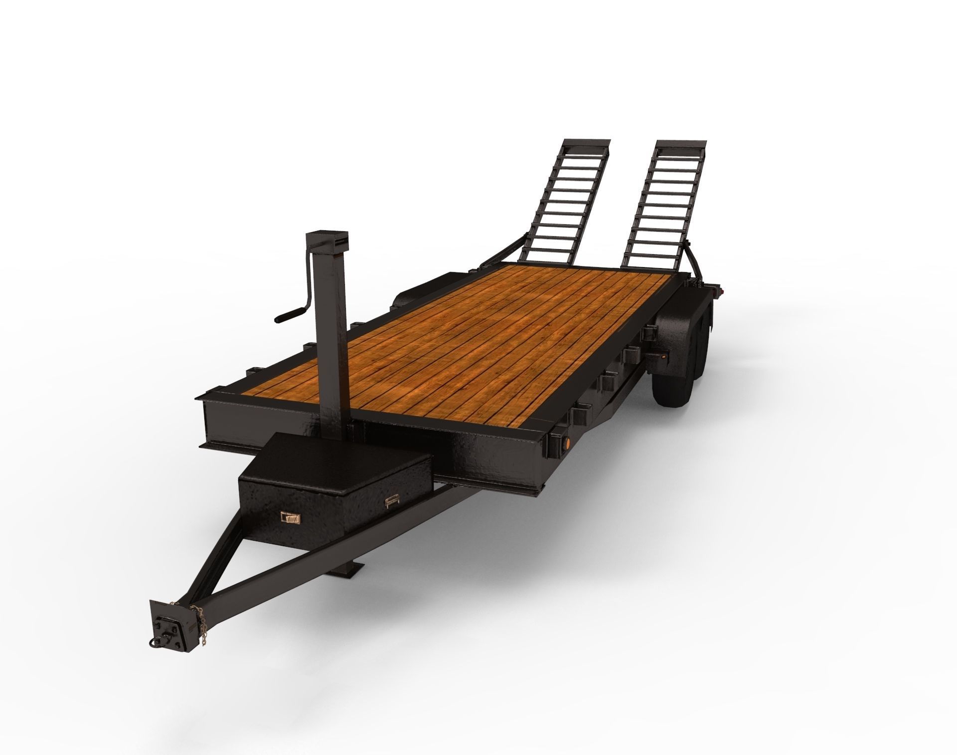 3D model 12000 GVWR Standard Wood Floor Equipment Trailer VR / AR / low ...