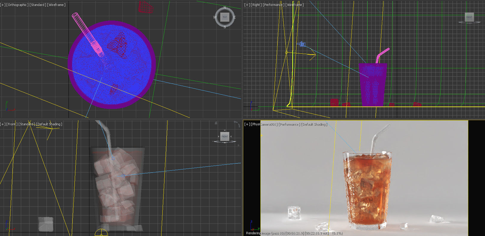 Glass with liquid and droplets 3D model | CGTrader