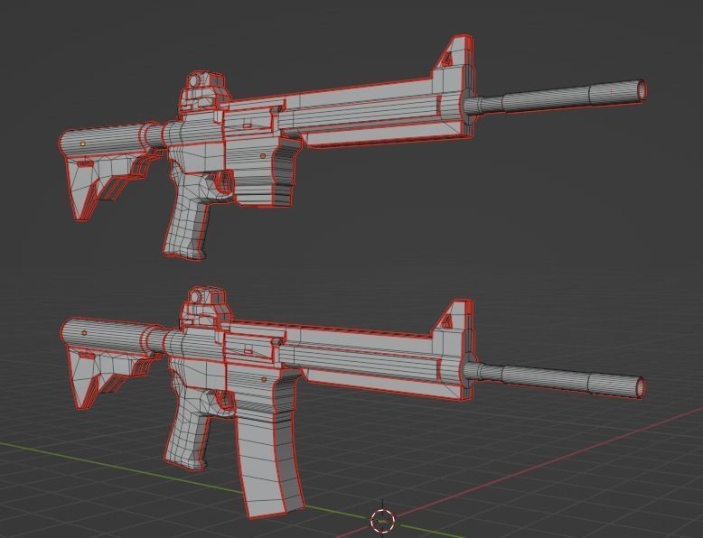 3D model Low poly AR-15 military Gun VR / AR / low-poly | CGTrader