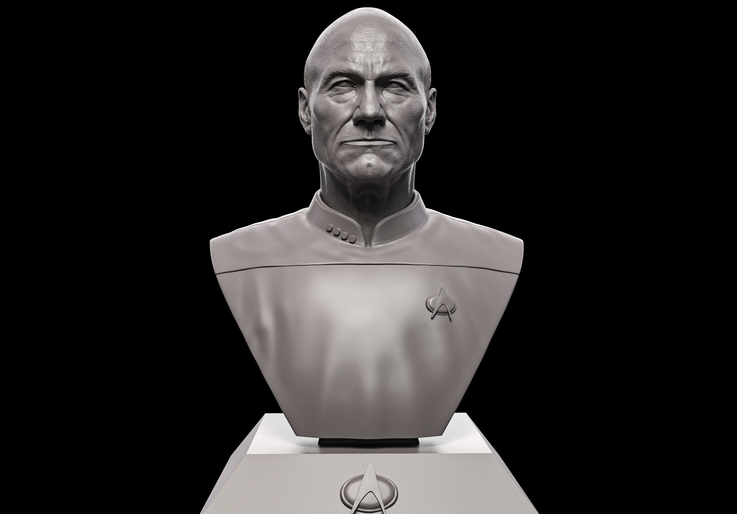 Picard Bust - Patrick Stewart 3D model 3D printable | CGTrader
