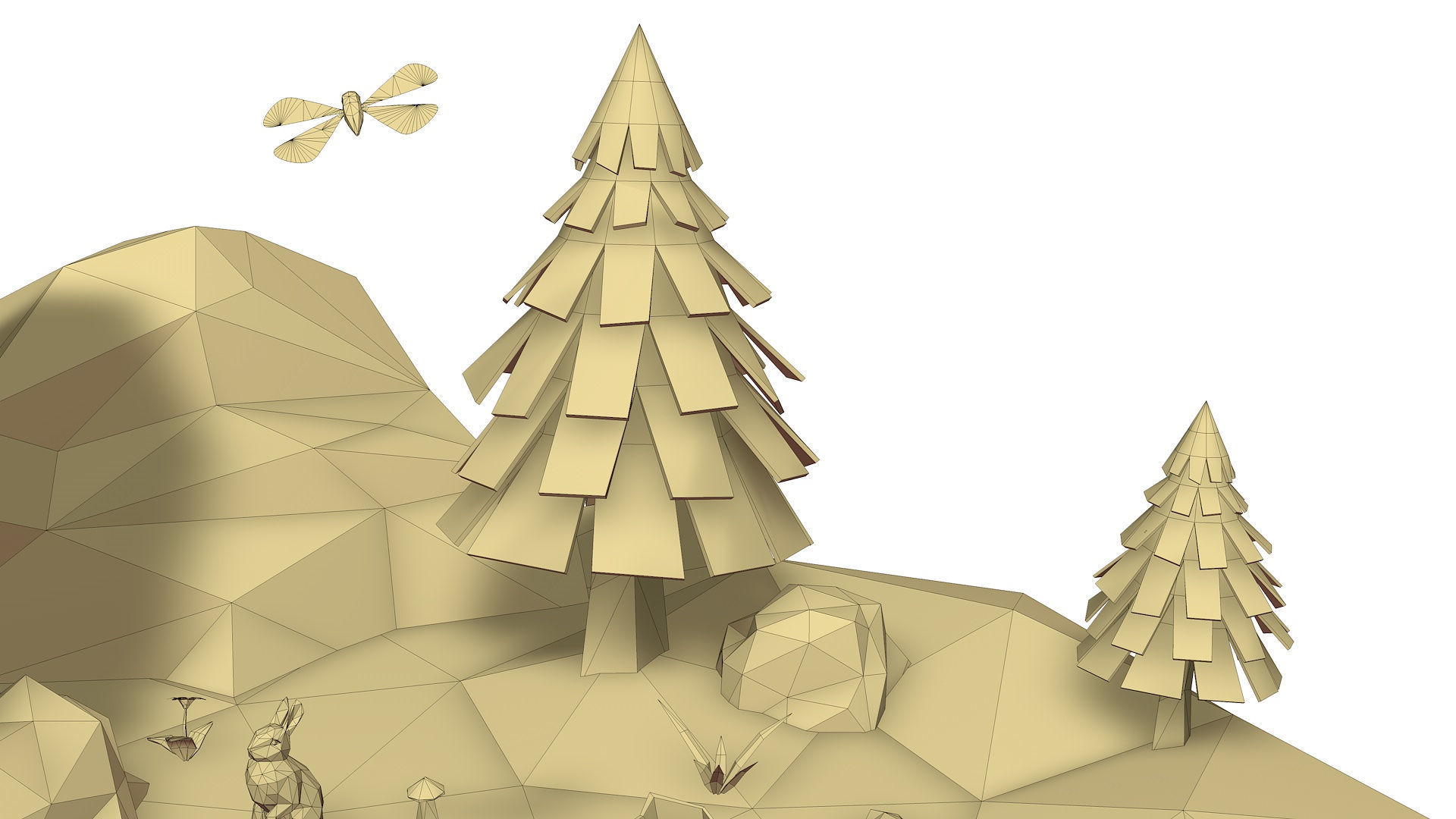 Low-poly forest 3D model | CGTrader