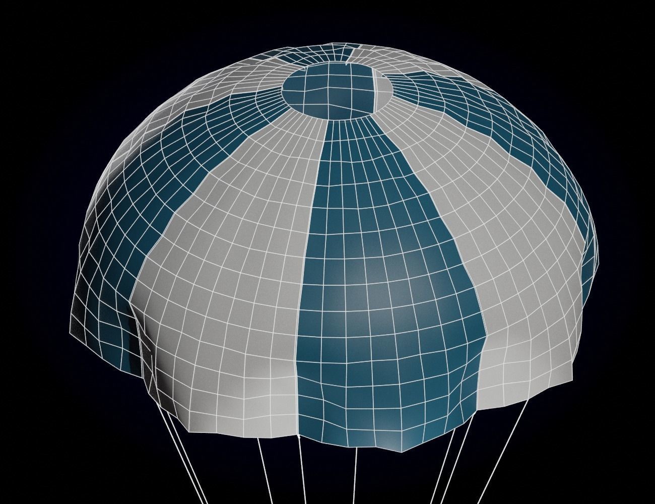 3D model Elipsoidal Parachute VR / AR / low-poly | CGTrader