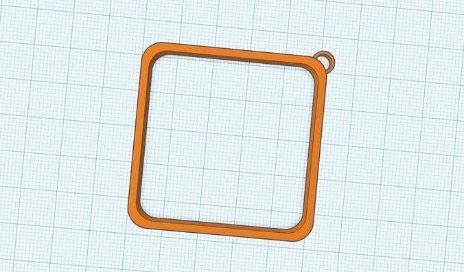 Frame for keychains 3D model 3D printable | CGTrader
