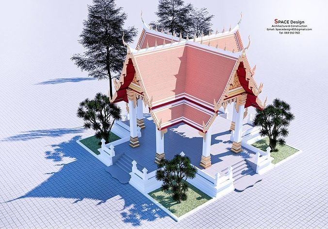 Pagoda thai temple 3D model | CGTrader
