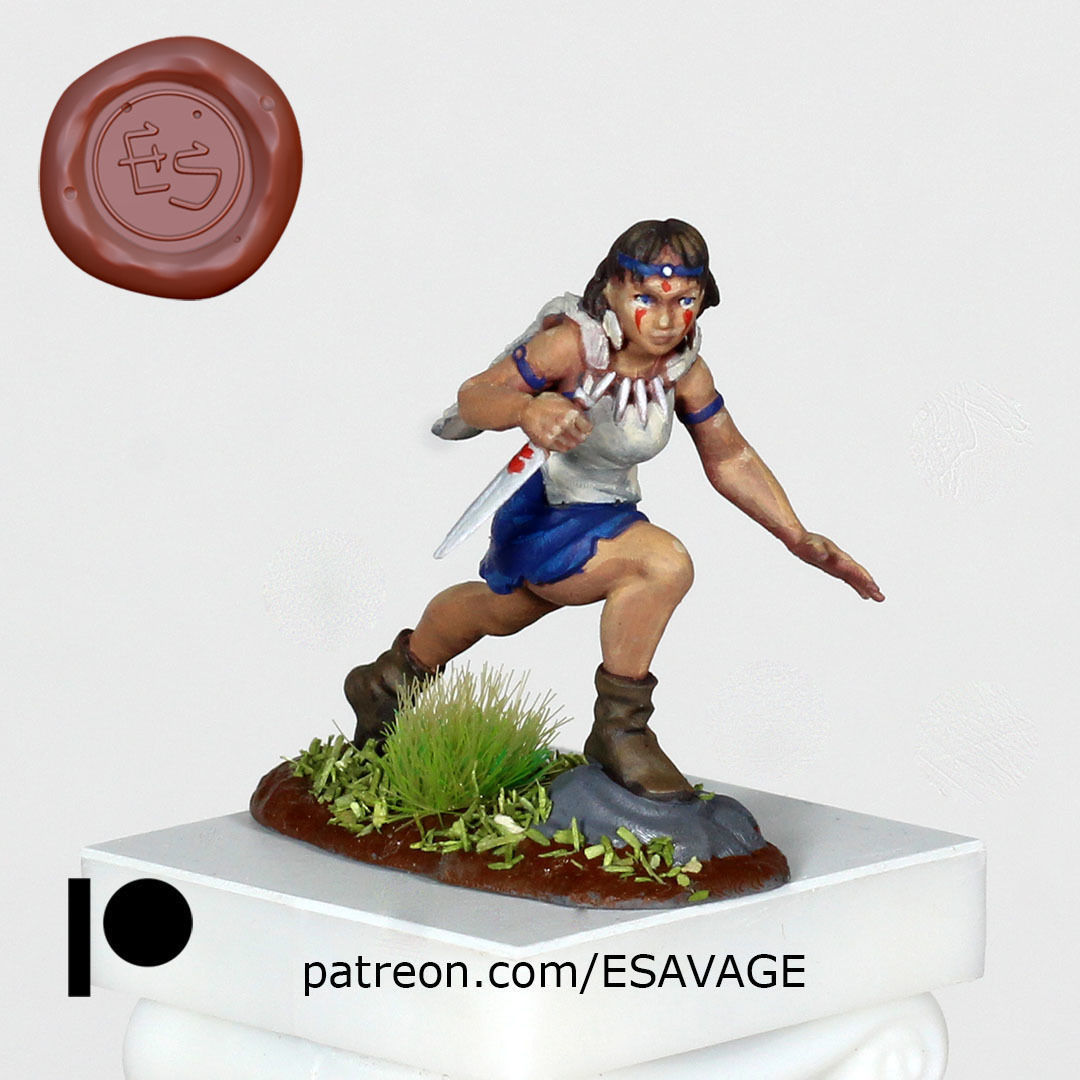 San Princess Mononoke DnD Miniature 3D Print 3D model 3D printable ...