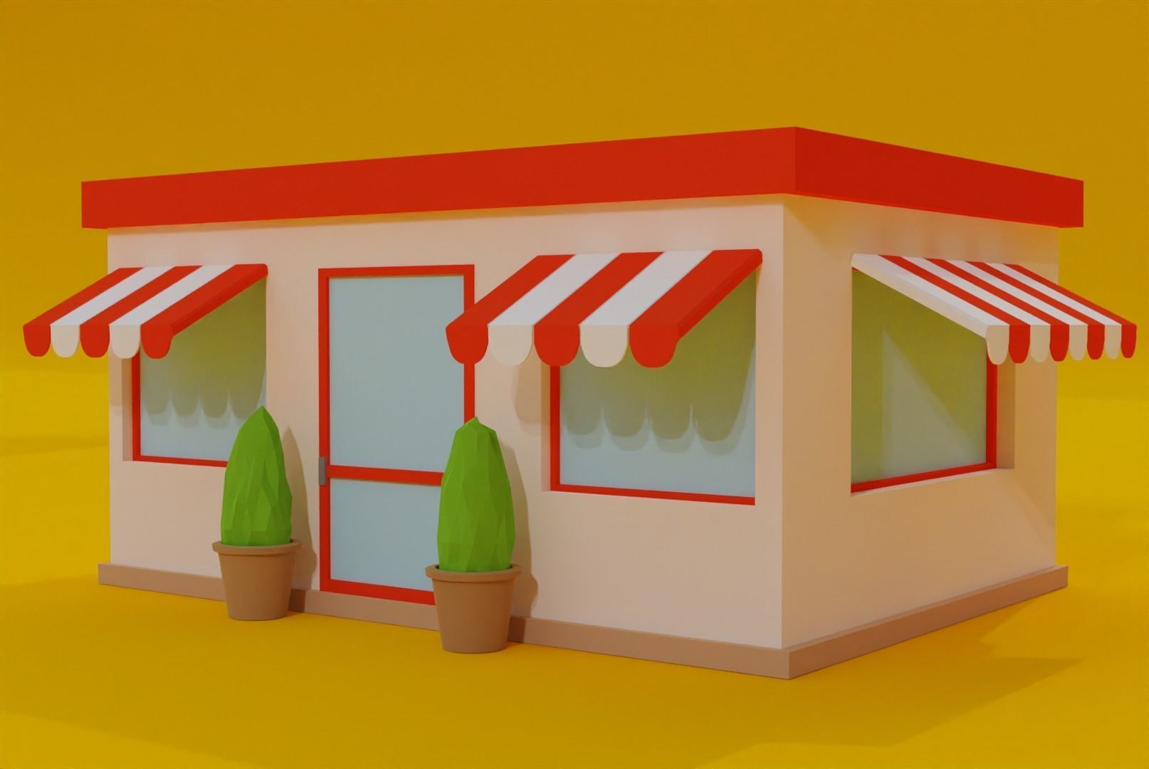 3D model low poly shops and garage VR / AR / low-poly | CGTrader
