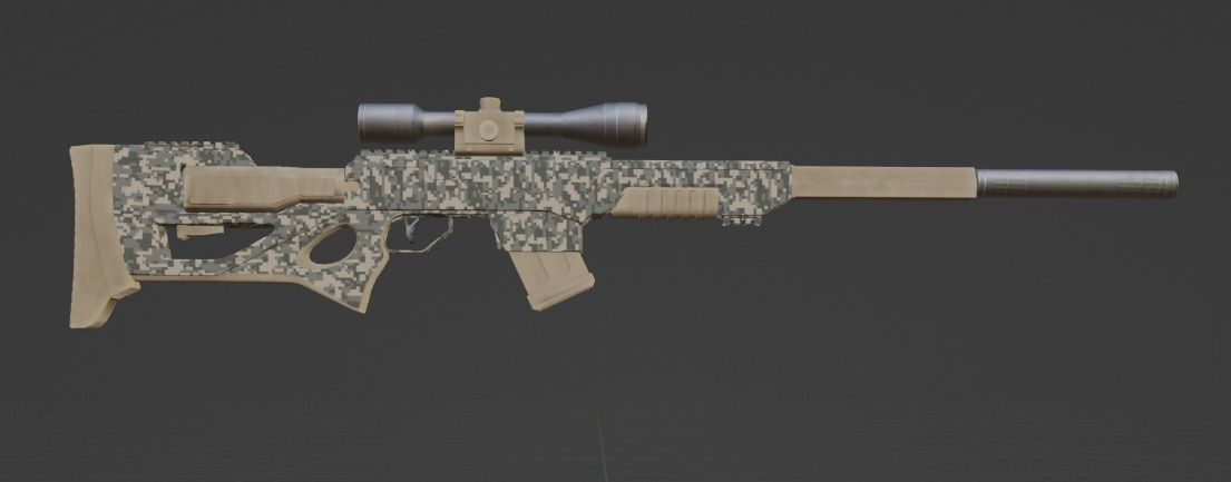 3D model AWM sniper rifle low poly Gun VR / AR / low-poly | CGTrader