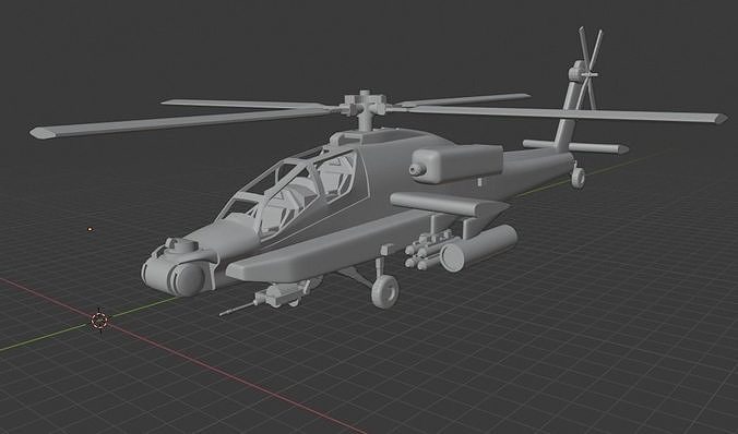 helicopter military ah-64 apache 3D model 3D printable | CGTrader