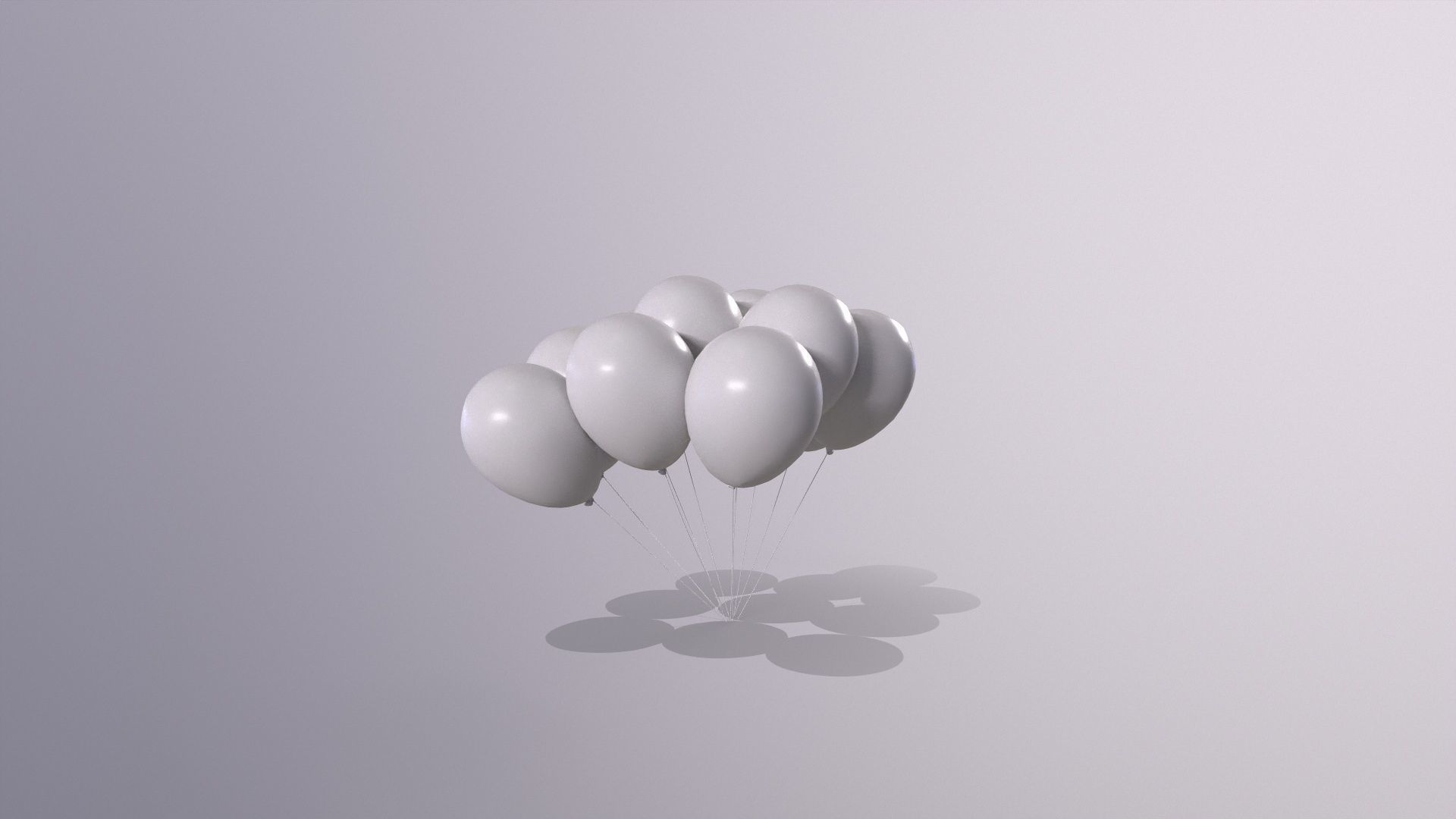 Balloon-01-10-Loop group of balloons floating in air 3D model animated ...