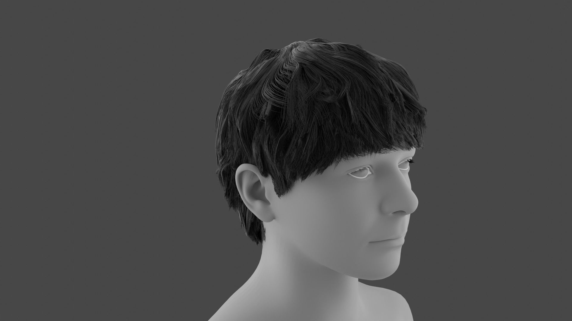 Bowl cut with sideburns free 3D model | CGTrader