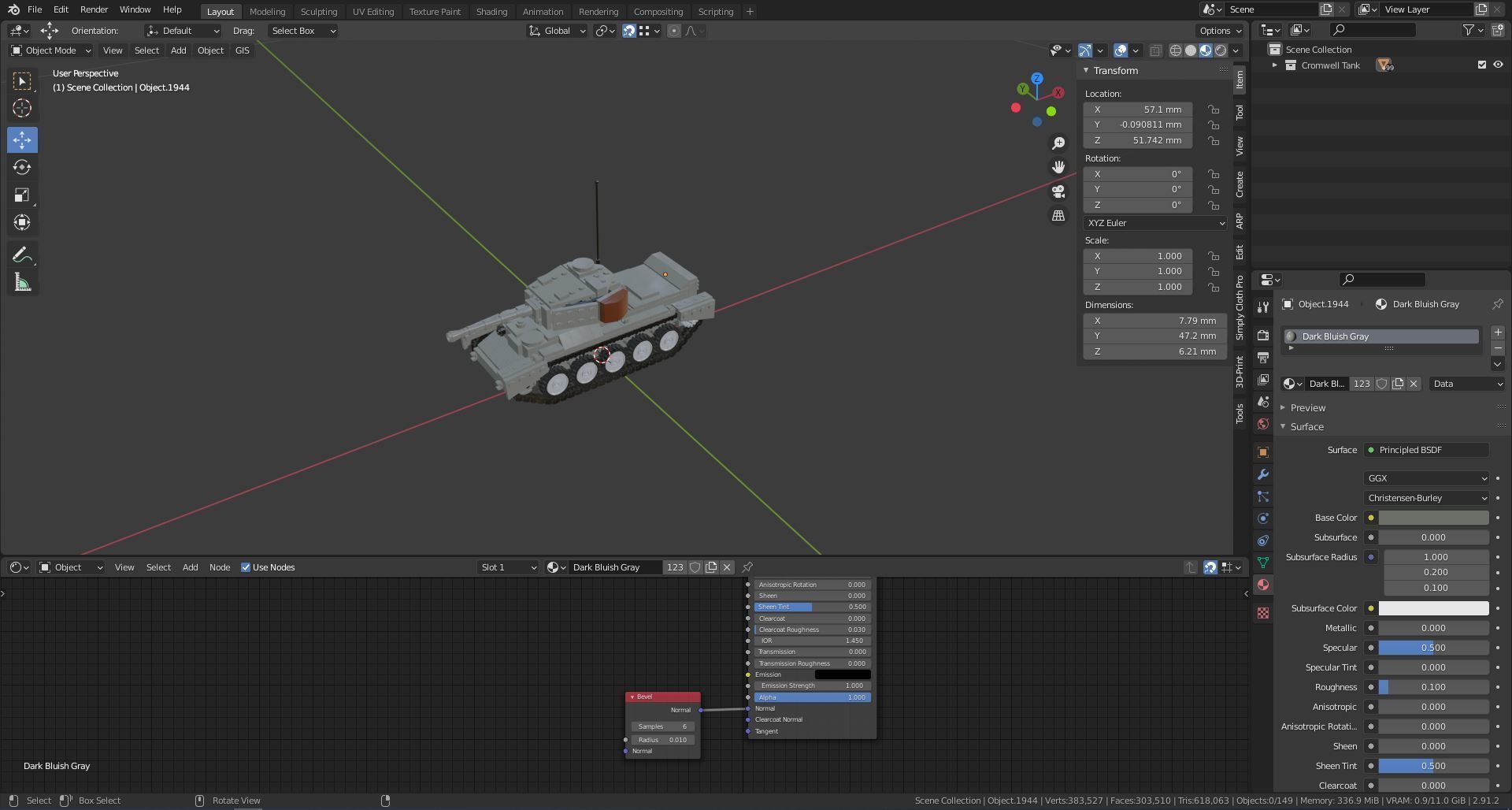 LEGO Cromwell Tank 3D model | CGTrader