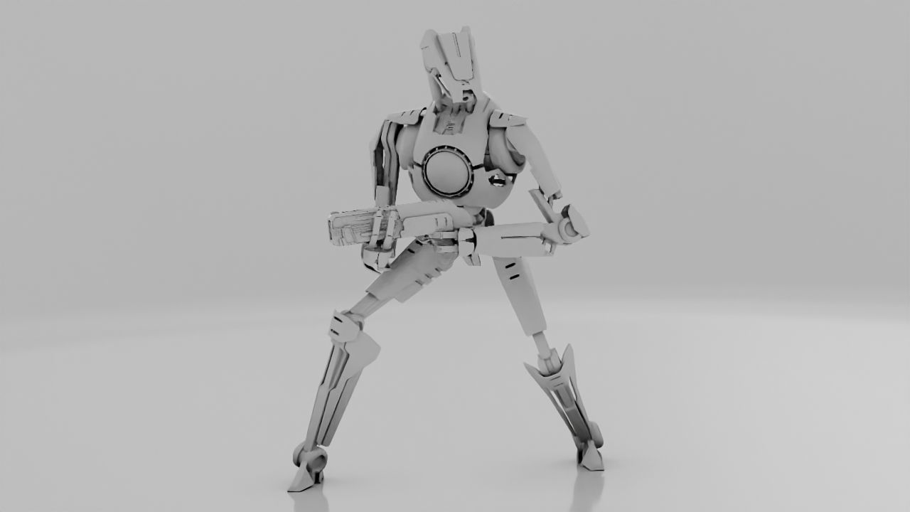 combat droid rigged character 3D model rigged | CGTrader