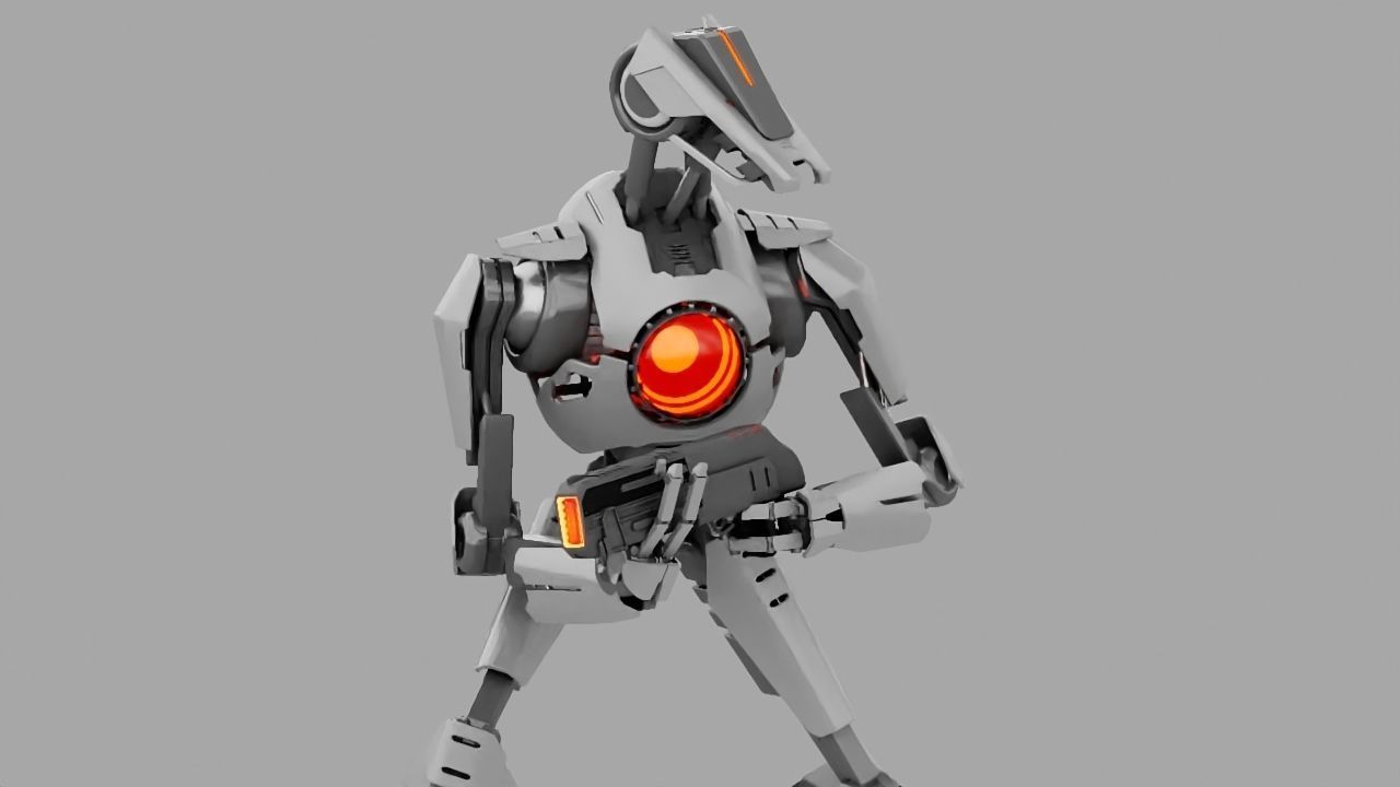 combat droid rigged character 3D model rigged | CGTrader