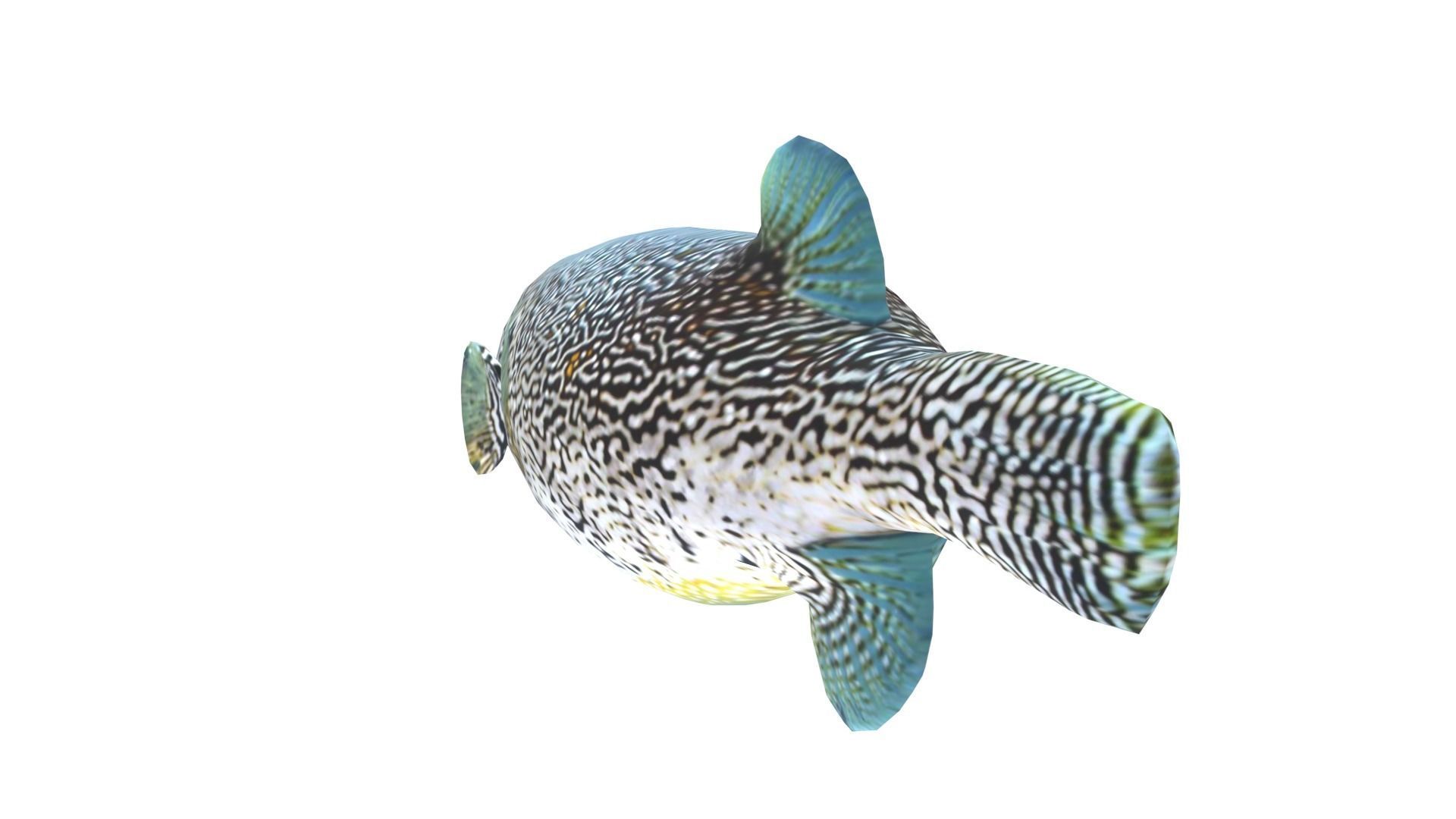 3D model Low Poly Pufferfish Rigged With Realistic Texture VR / AR ...